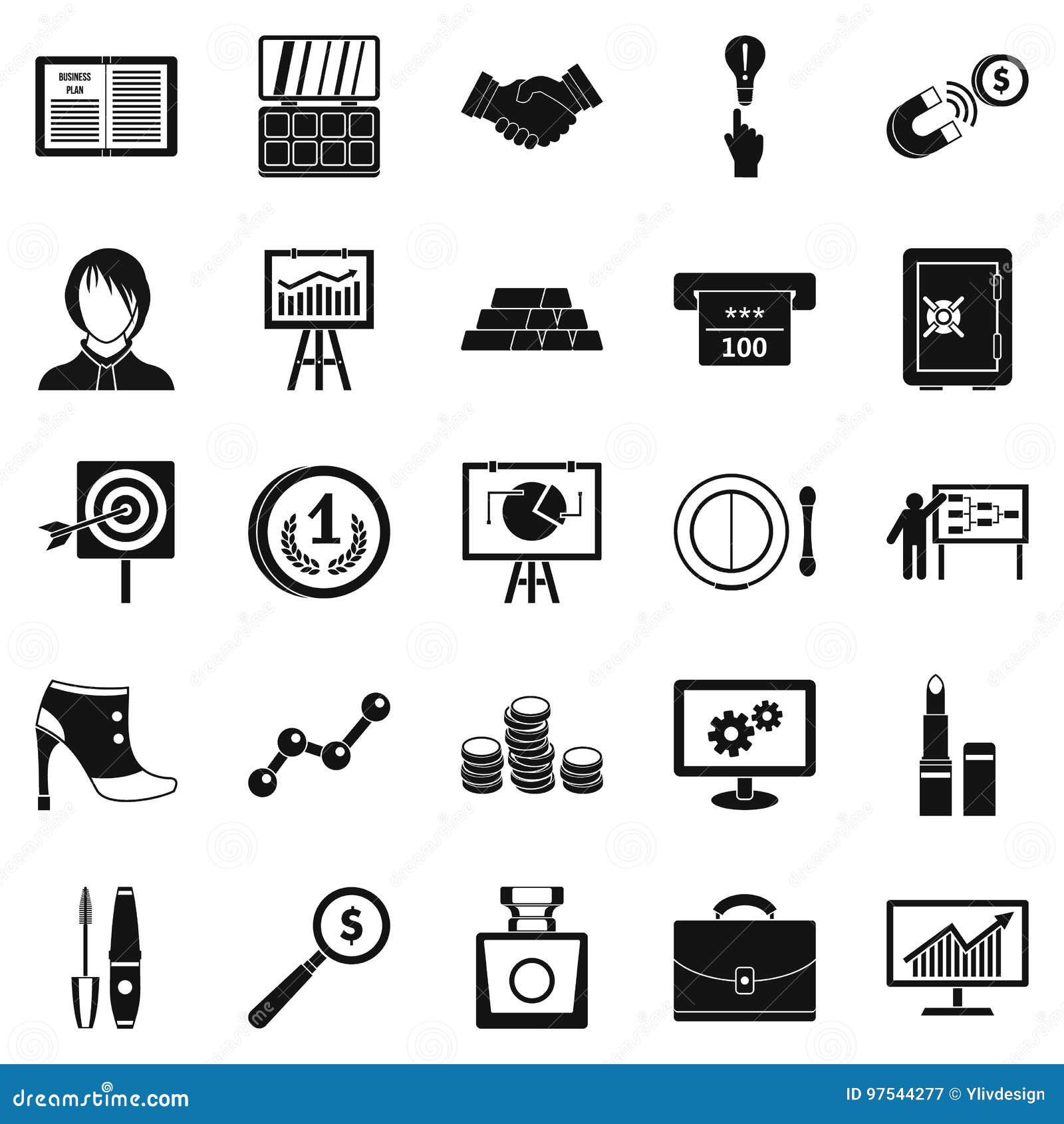 Symposium Icons Set, Simple Style Stock Vector - Illustration of ...