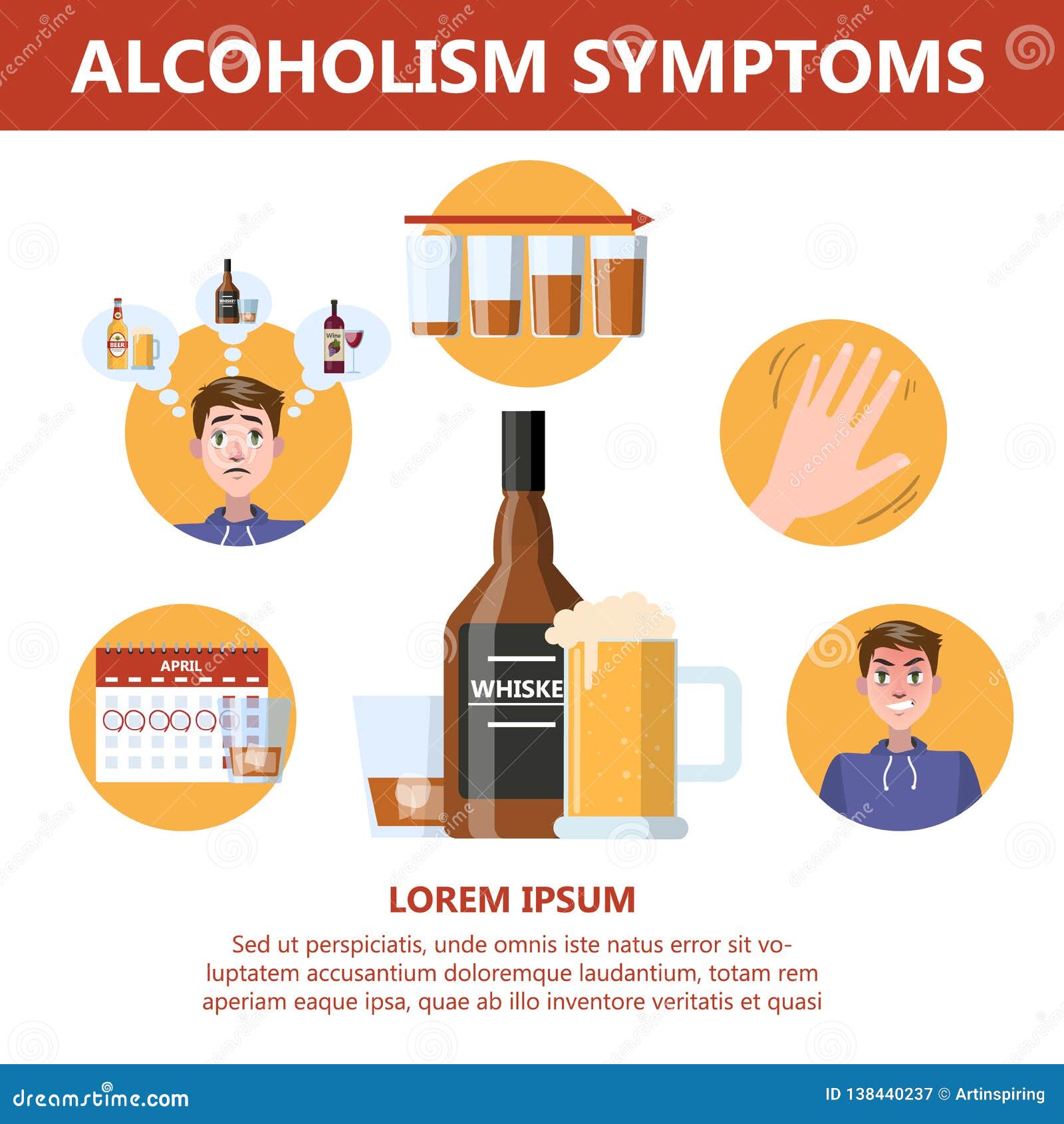Symptômes D'alcoolisme Danger De L'alcoolisme Infographic Illustration ...