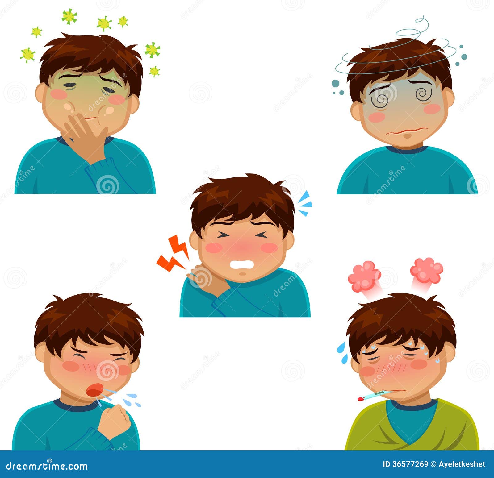 Symptômes de maladie illustration de vecteur. Illustration du cartoon ...