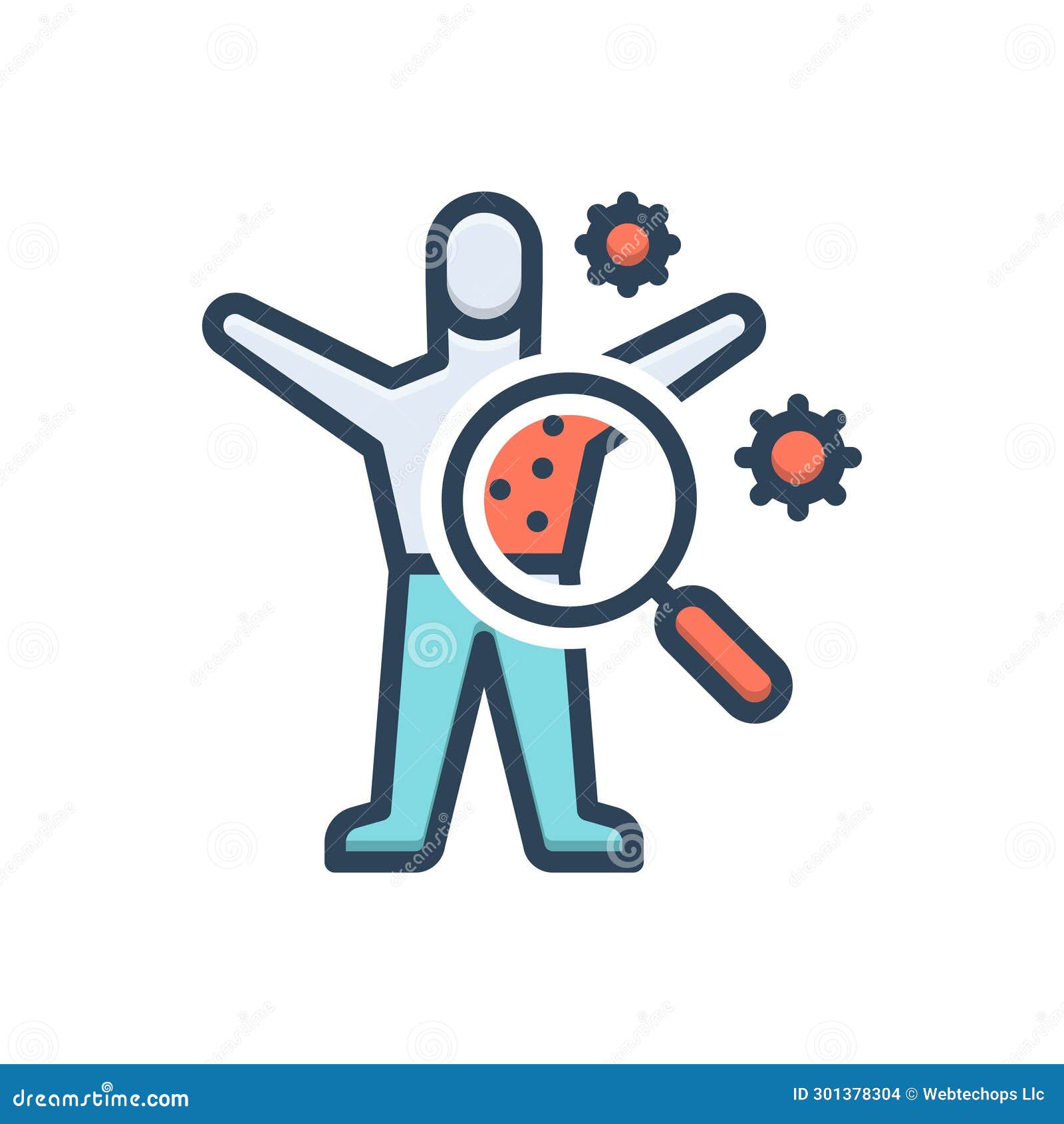 Symptoms Of Disease Icons. Strong Coughing Character Weather Surges In ...