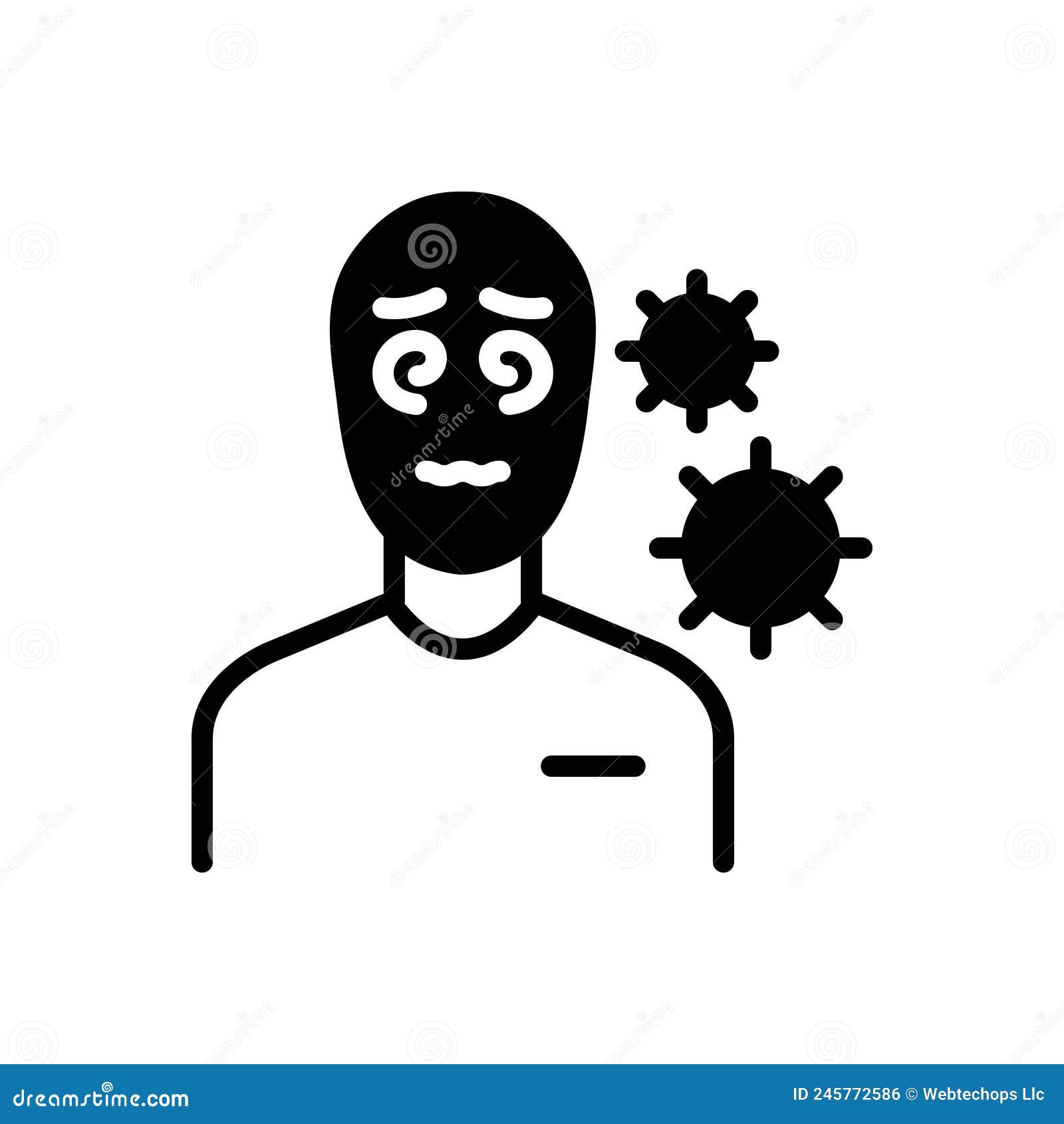 Black Solid Icon for Symptoms, Indications and Syndrome Stock Vector ...