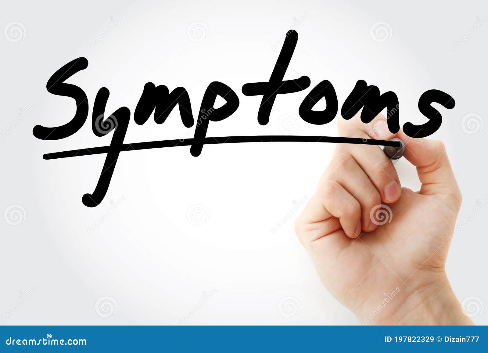 Symptoms text with marker stock image. Image of phenomenon - 197822329