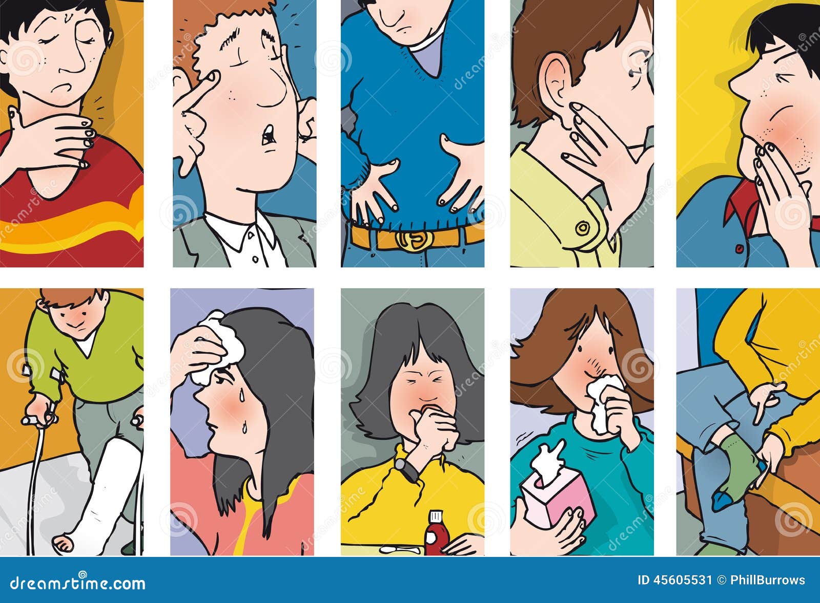 Symptoms of illness stock vector. Illustration of affecting - 45605531