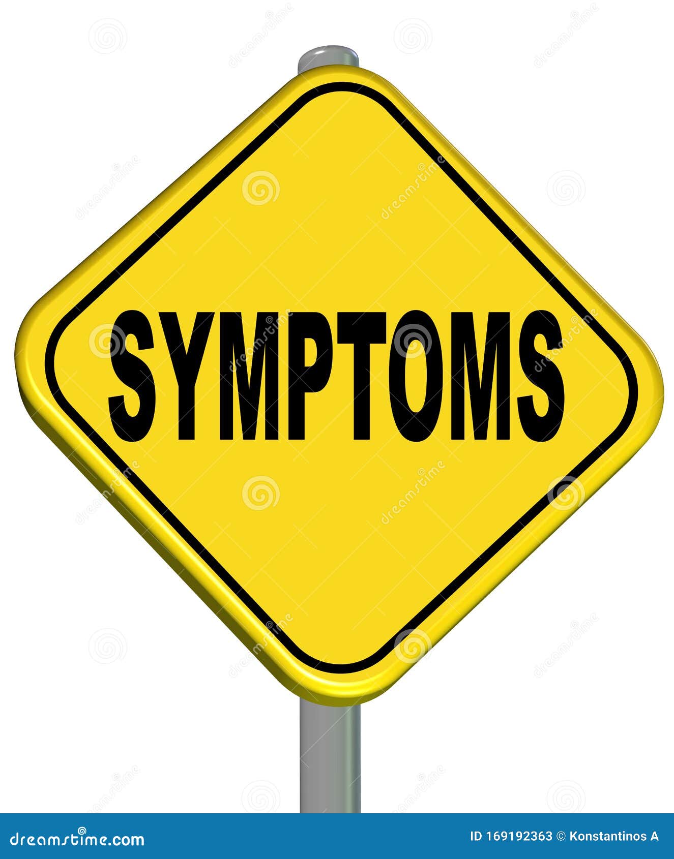 Symptoms Yellow Sign Isolated - 3d Rendering Stock Illustration ...
