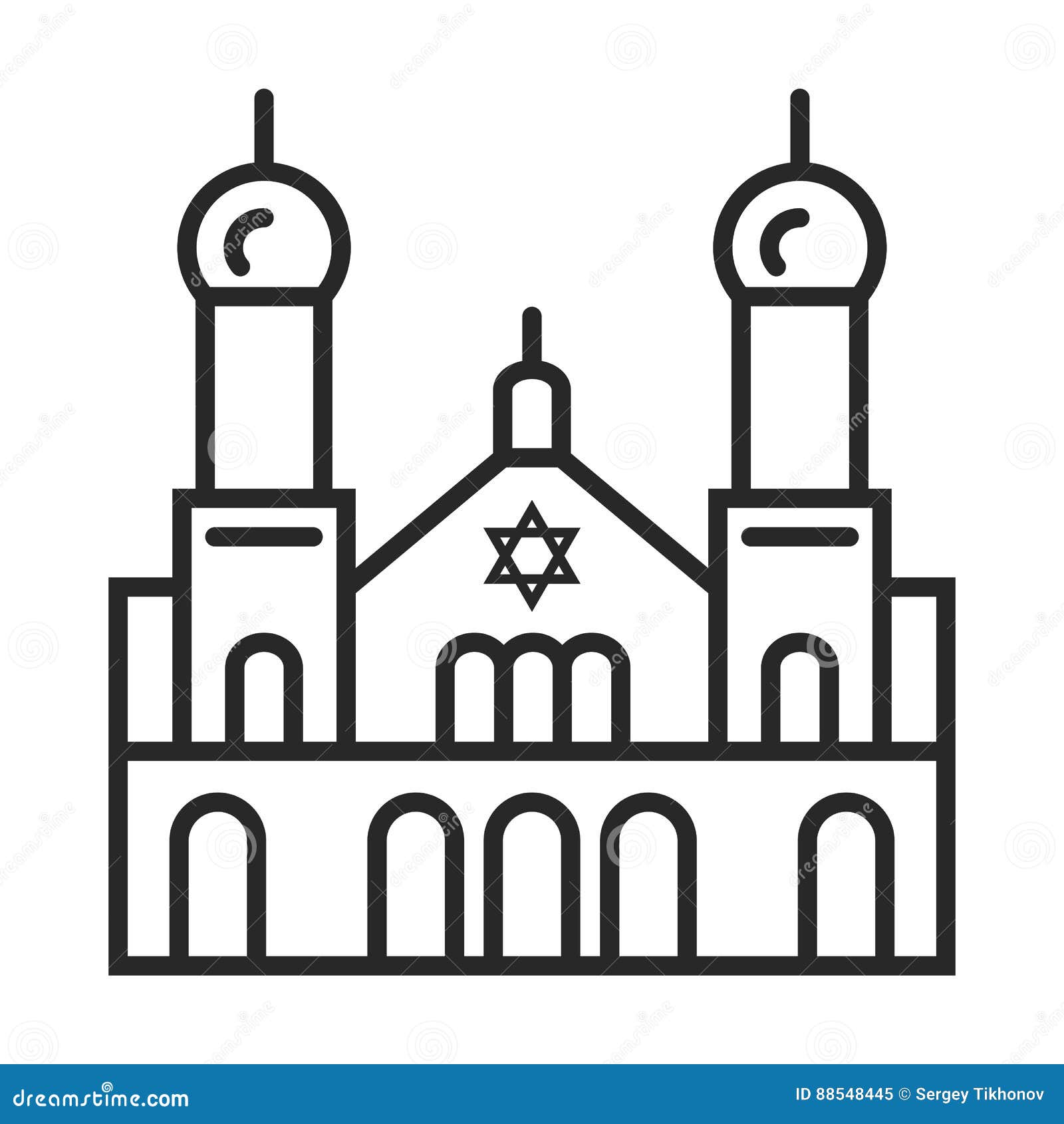 Synagogeikone stock abbildung. Illustration von moschee - 88548445