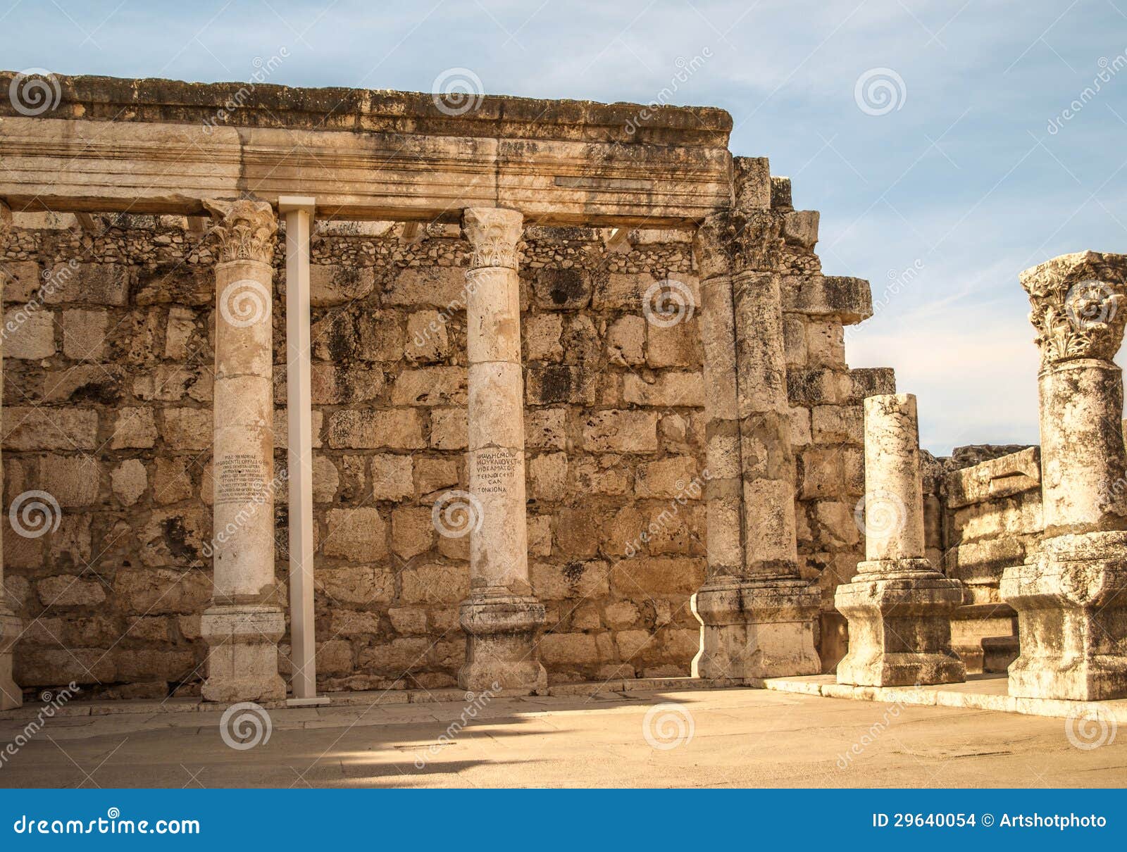 Ruins of the Synagogue from Capernaum, Israel Stock Photo - Image of ...