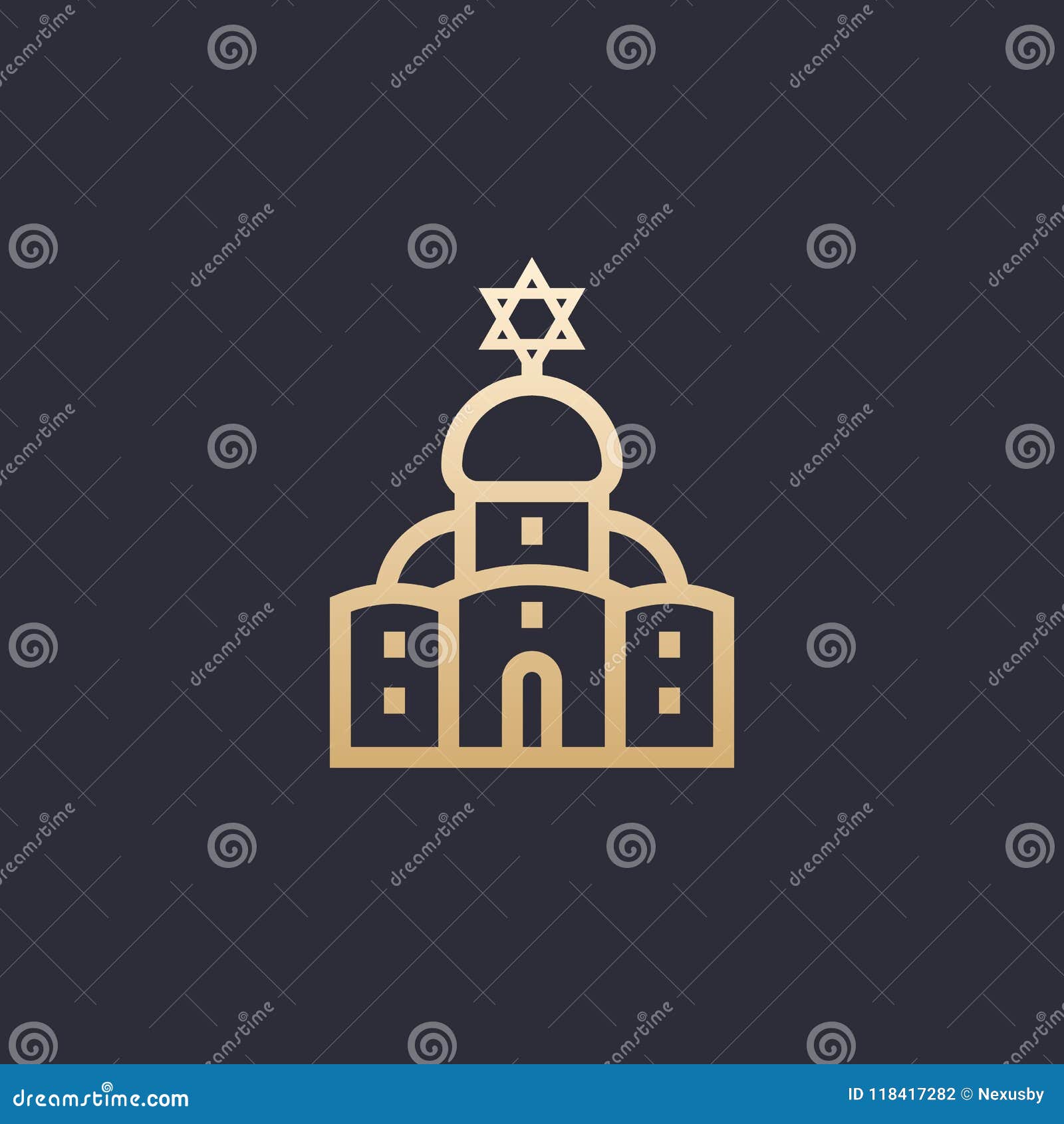 Synagogue icon linear stock vector. Illustration of traditional - 118417282