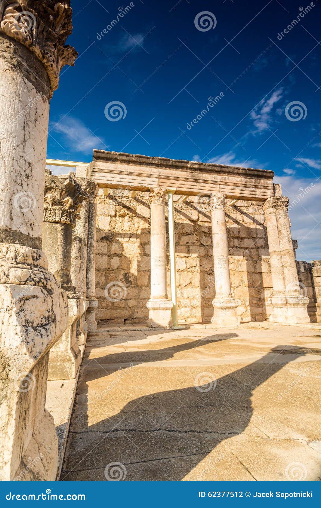 Synagogue in Jesus Town of Capernaum Stock Photo - Image of city ...