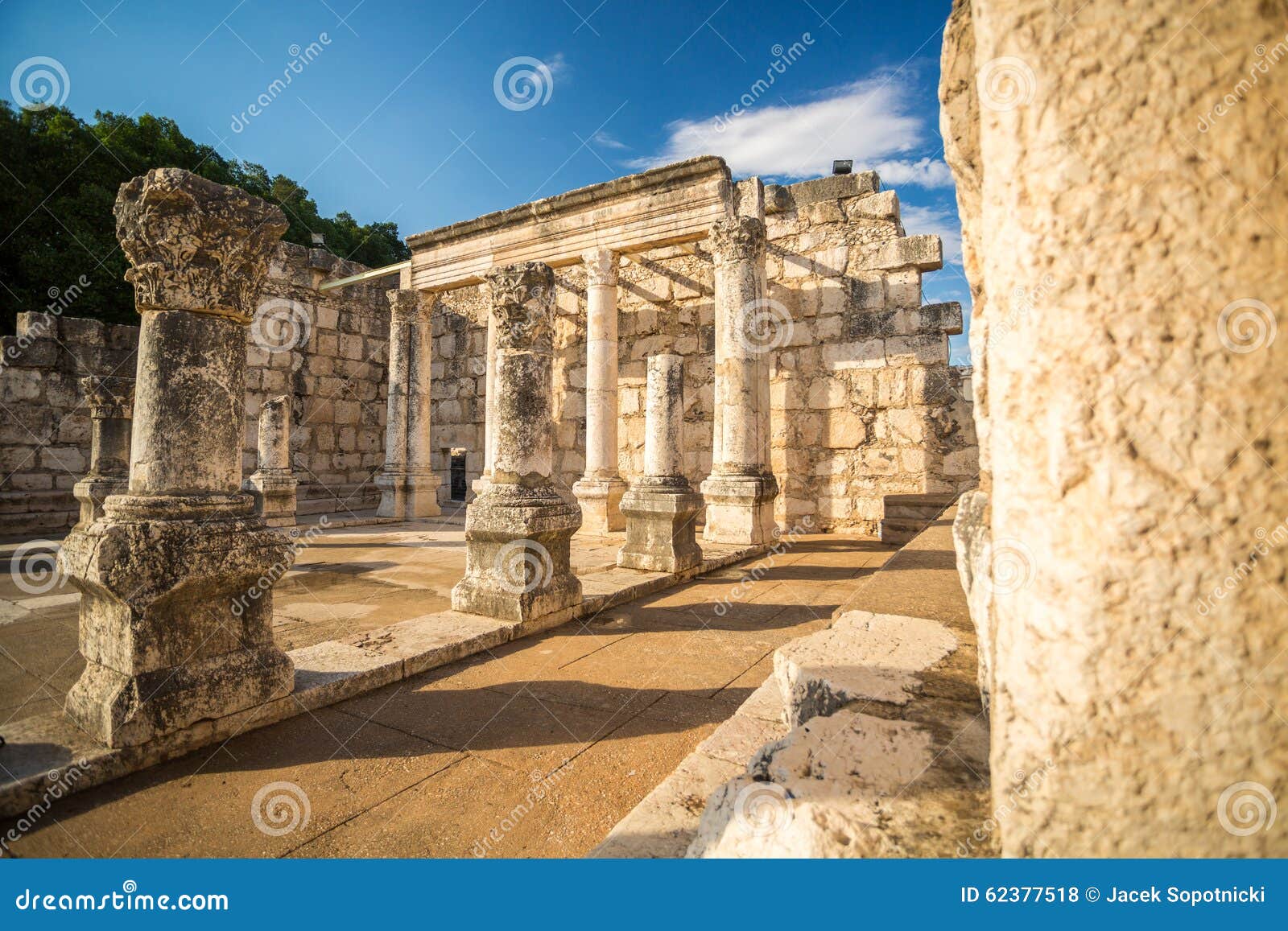 Synagogue in Jesus Town of Capernaum Stock Photo - Image of ancient ...