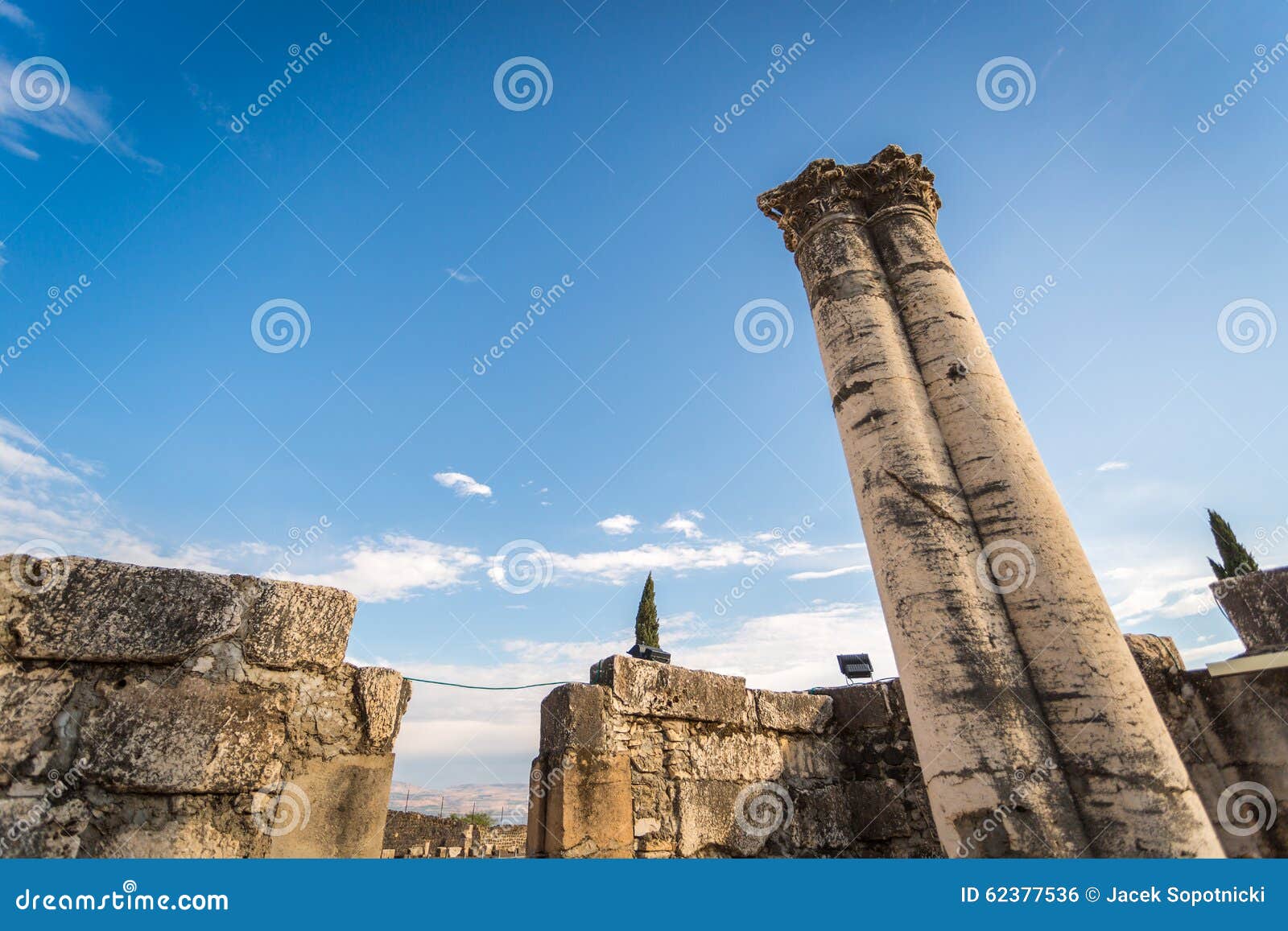 Synagogue in Jesus Town of Capernaum Stock Photo - Image of fishing ...