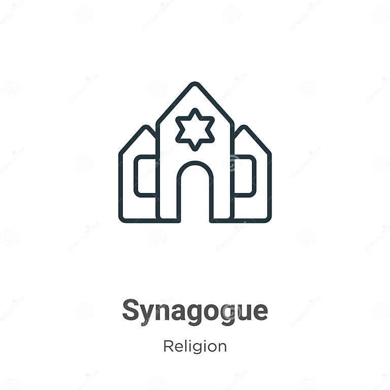 Synagogue Outline Vector Icon. Thin Line Black Synagogue Icon, Flat ...
