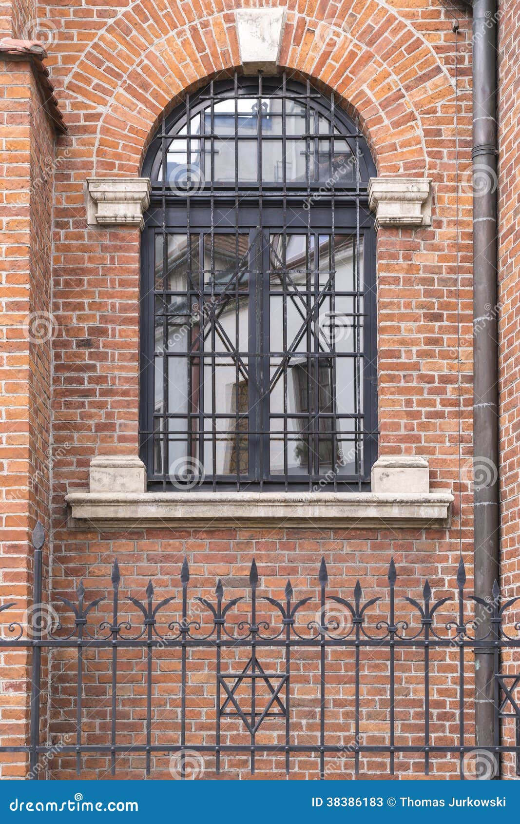 Synagogue window in krakow stock image. Image of israel - 38386183