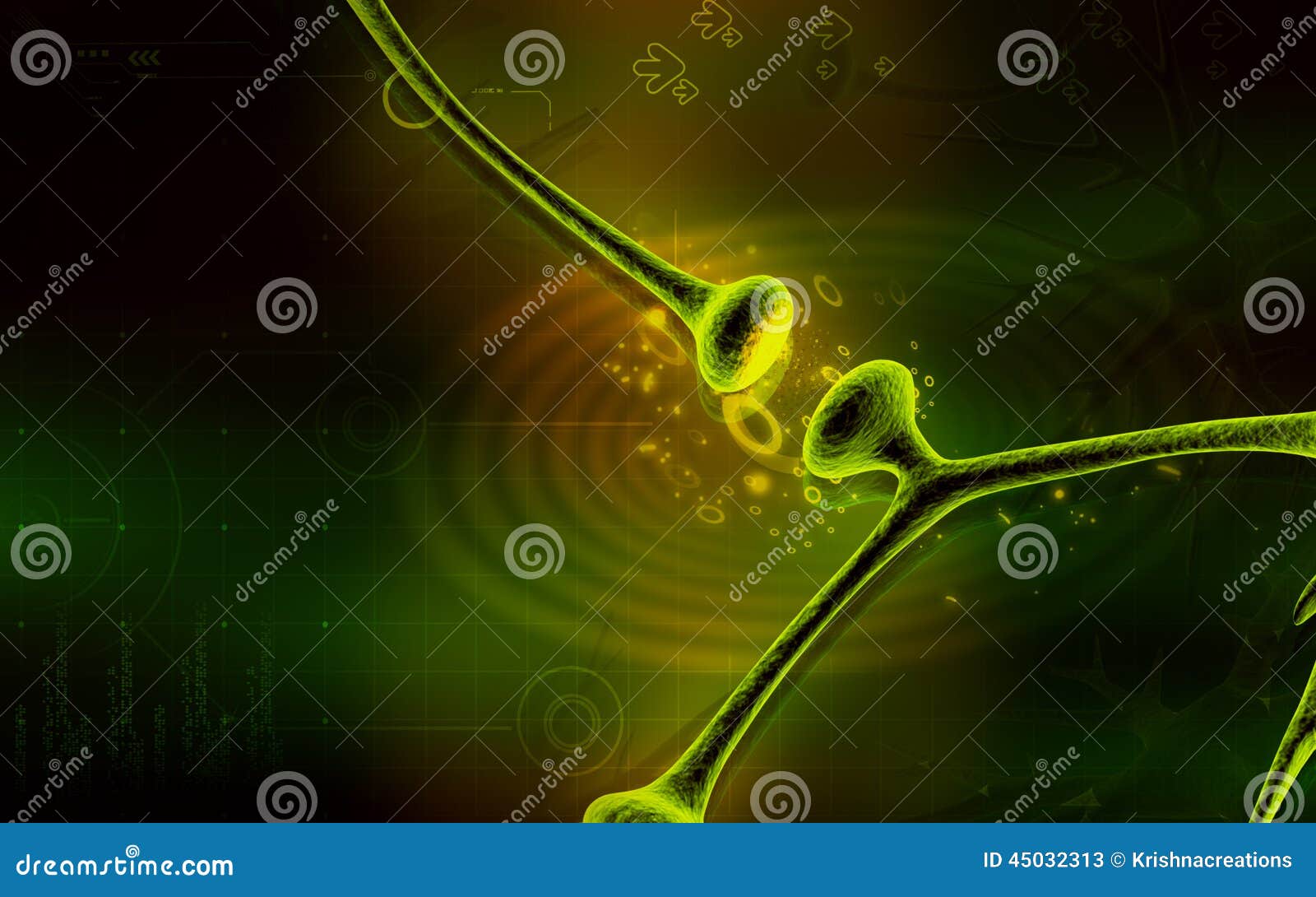 Synapse stock illustration. Illustration of nerve, brain - 45032313