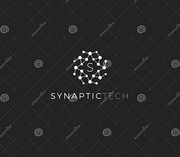Synapse Structure, Abstract Vector Logo Concept. Synaptic Tech Emblem ...