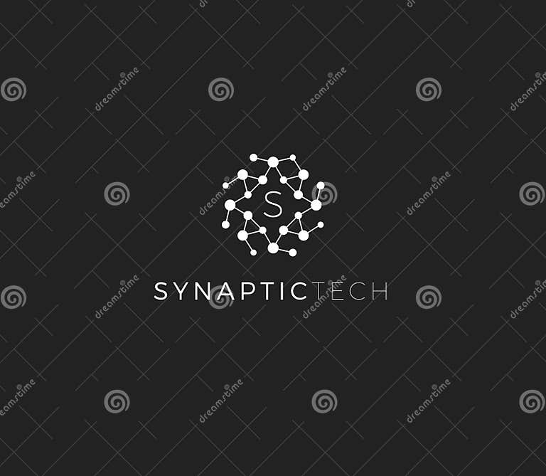 Synapse Structure, Abstract Vector Logo Concept. Synaptic Tech Emblem ...