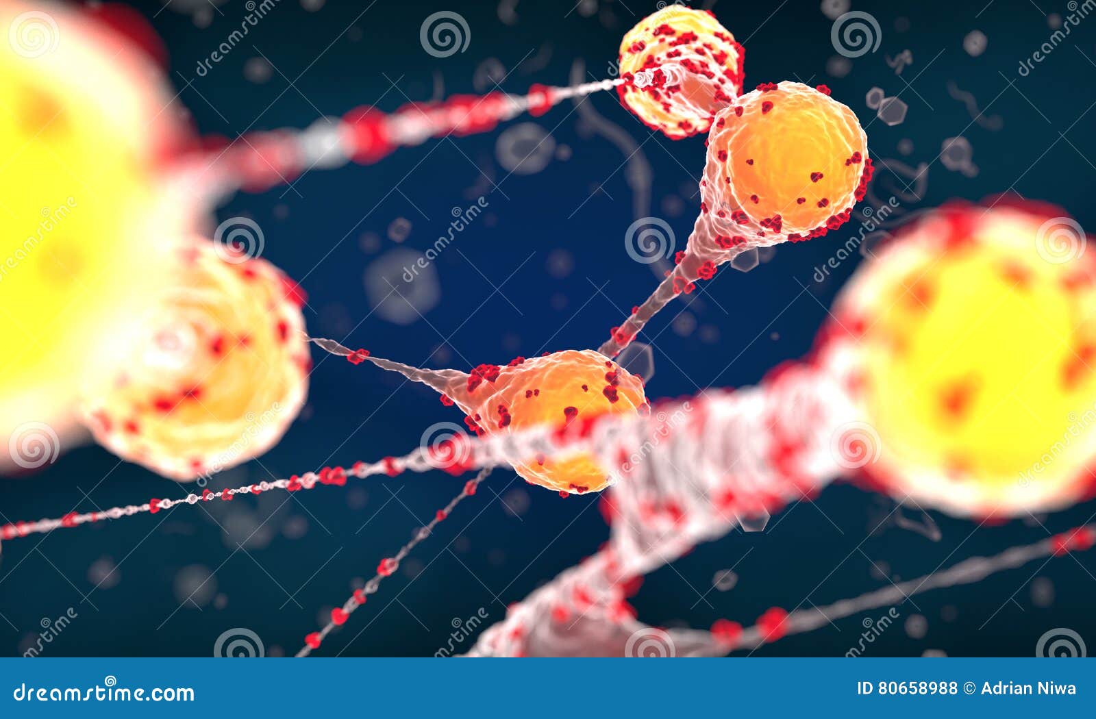 Synapses Attacked by Virus Under Microscope Stock Illustration ...