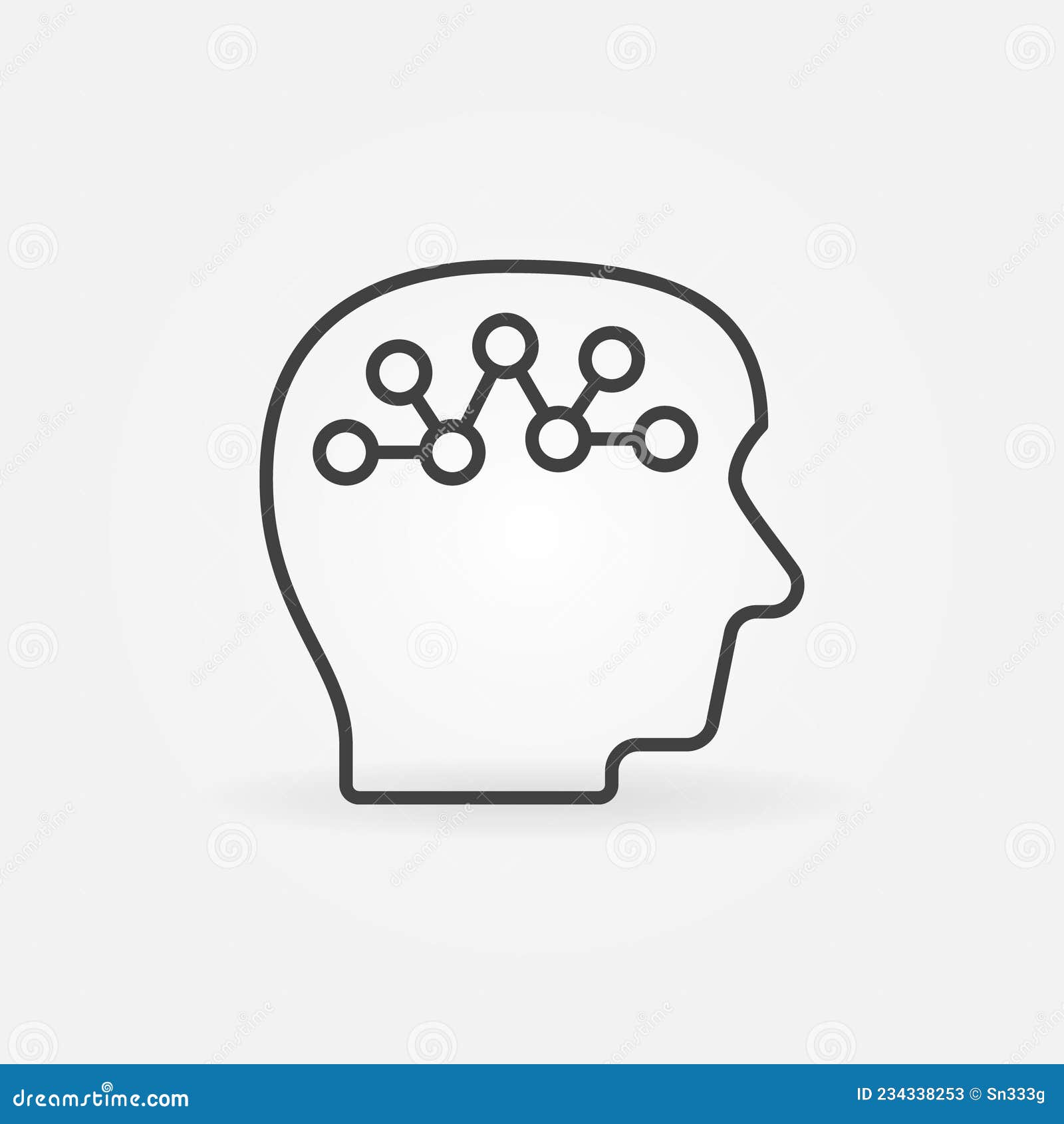 Synapses in Brain Vector Human Head Concept Line Icon Stock Vector ...