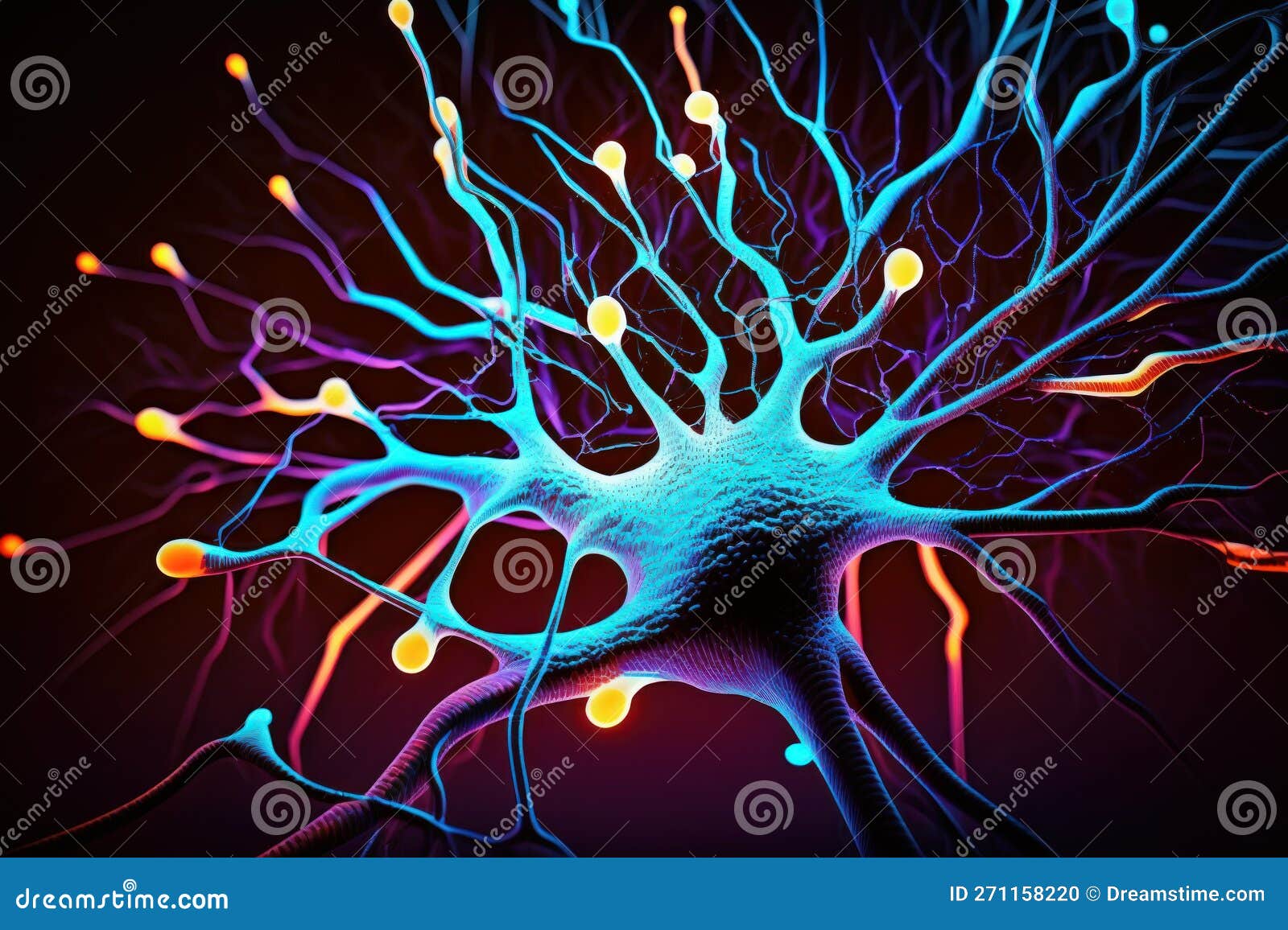 Synaptic Connections in Neon Light - Close-Up View on Brain Neural ... Synaptic Connections in Neon Light - Close-Up View on Brain Neural ...