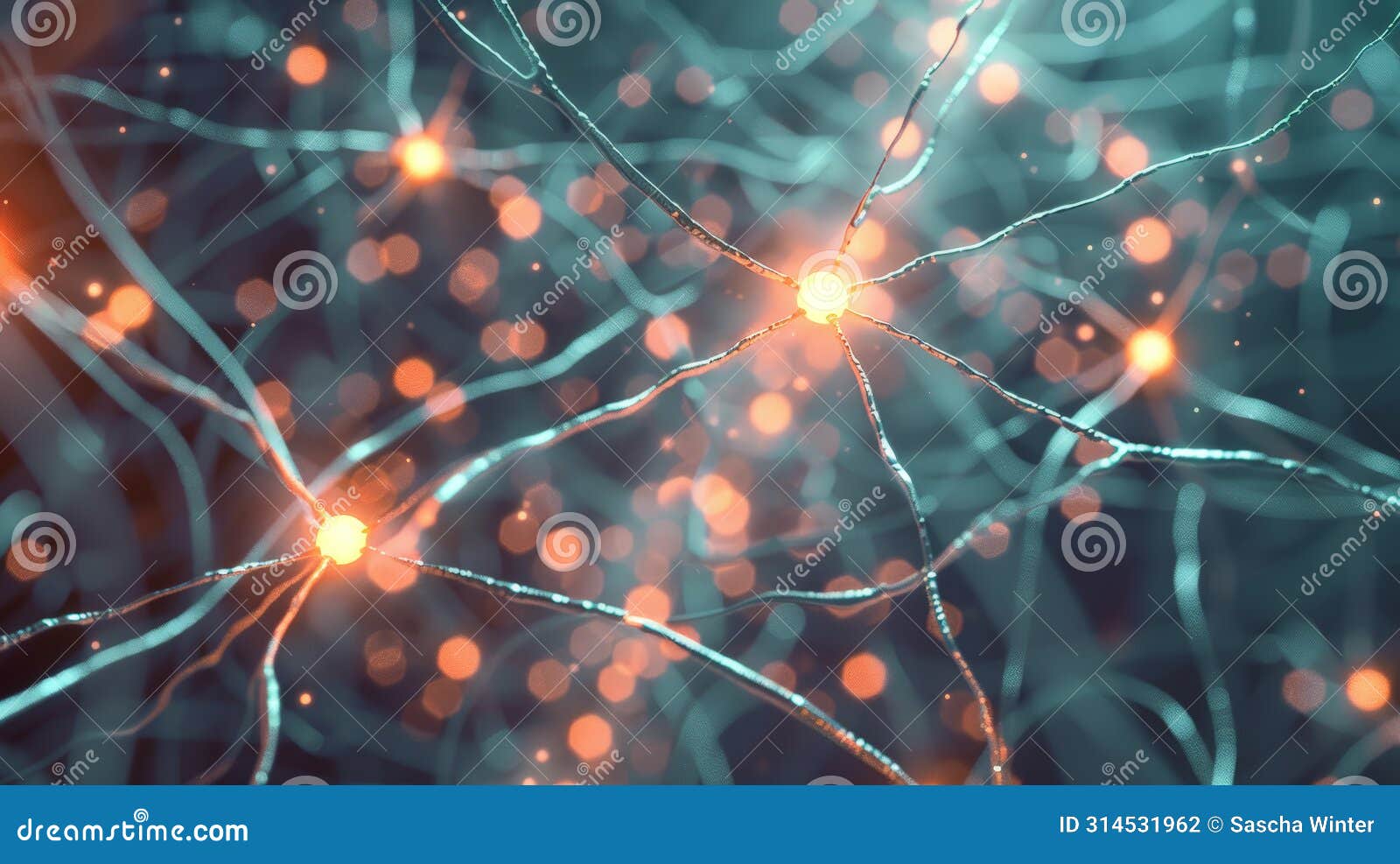 Synaptic Illumination: Mapping the Neural Network Stock Photo - Image ...