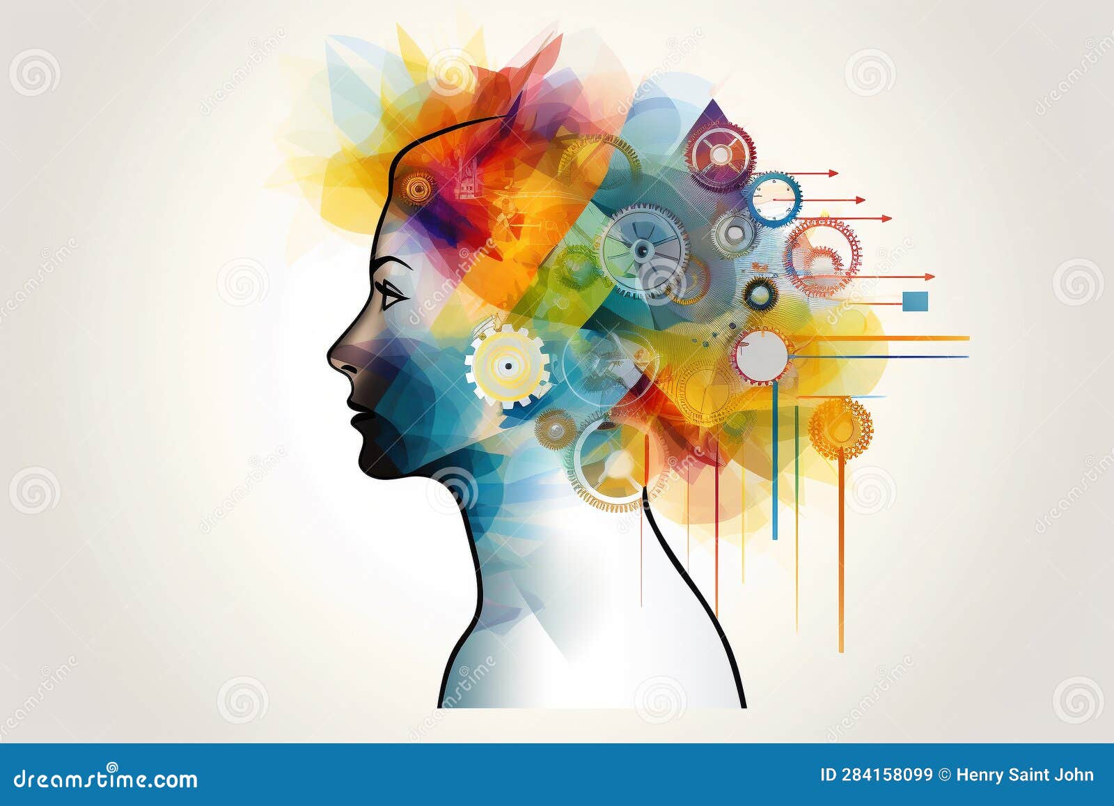 Synaptic Symphony: an Abstract Representation of Cognitive Function Stock Illustration ...