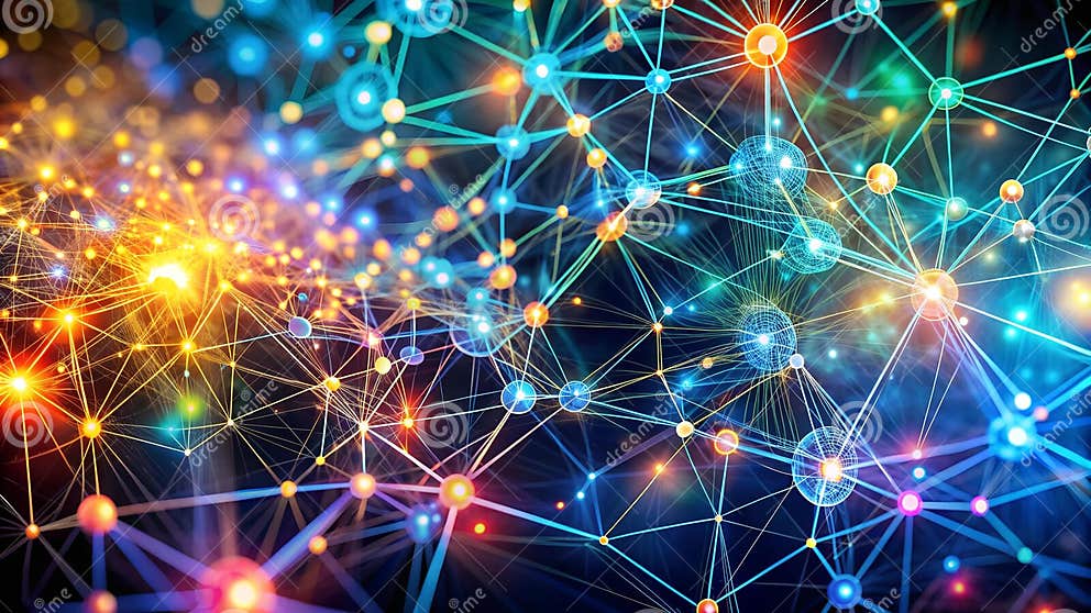 Synaptic Symphony an Abstract Visualization of a Neural Network S Interconnected Nodes ...