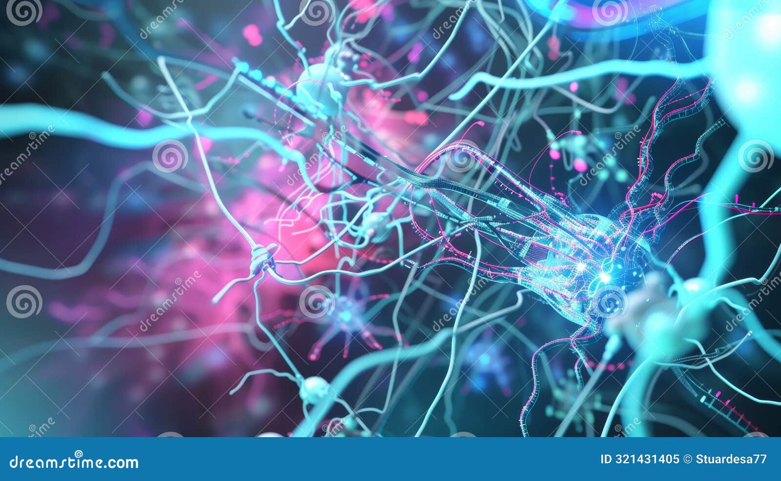 Synaptic Transmission Visualization Stock Illustration - Illustration ...