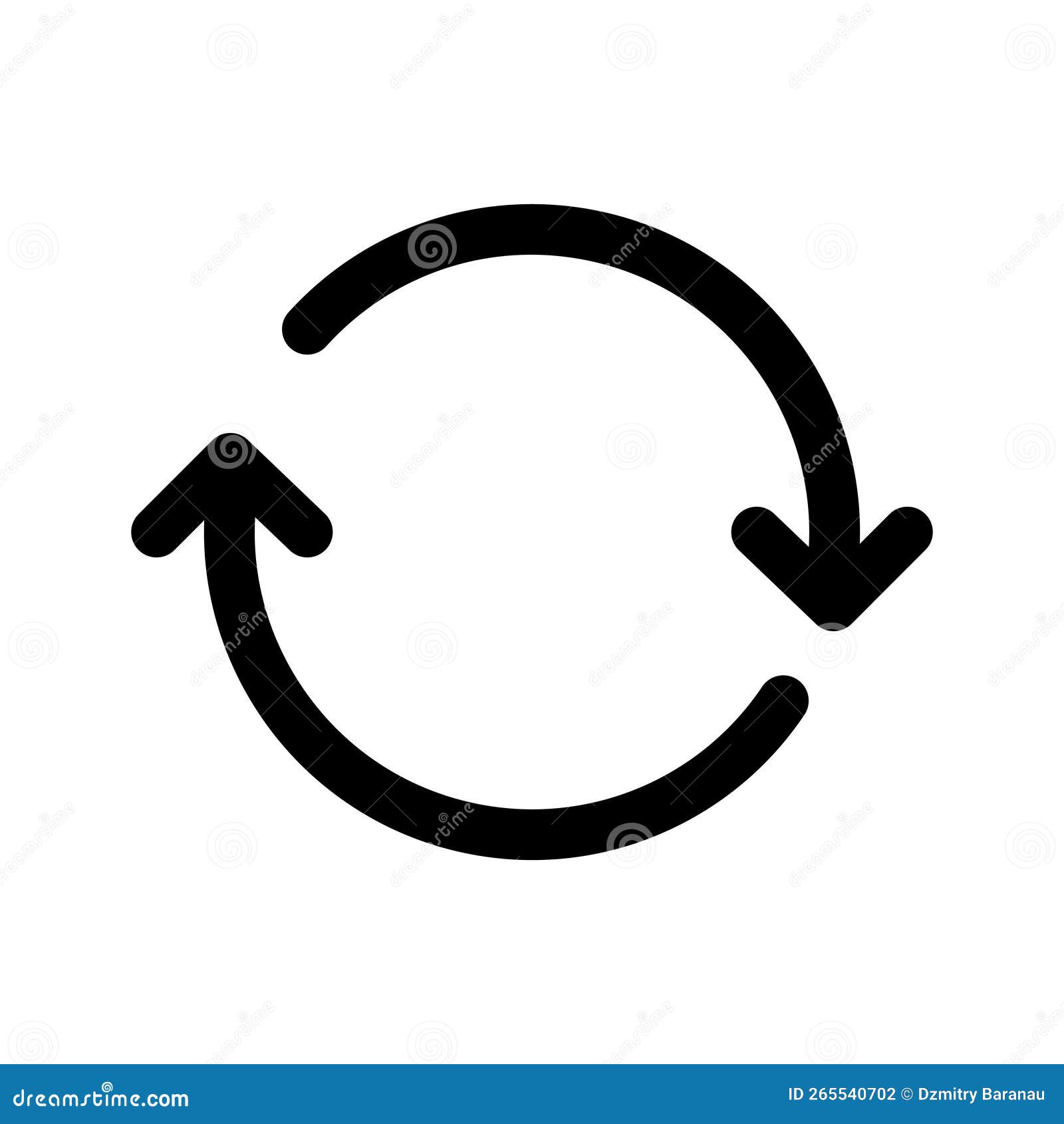 Sync Arrow Icon Line Isolated on White Background. Black Flat Thin Icon ...