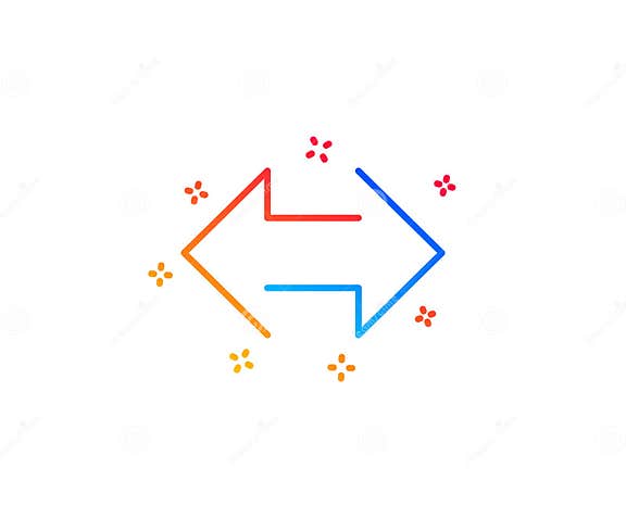 Sync Arrows Line Icon. Communication Arrowheads. Vector Stock Vector ...