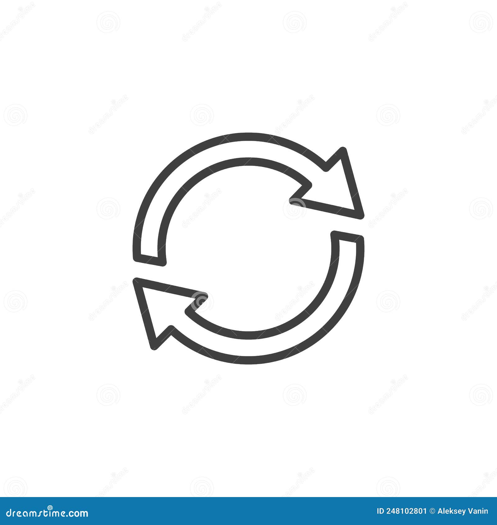 Sync arrows line icon stock vector. Illustration of pictogram - 248102801