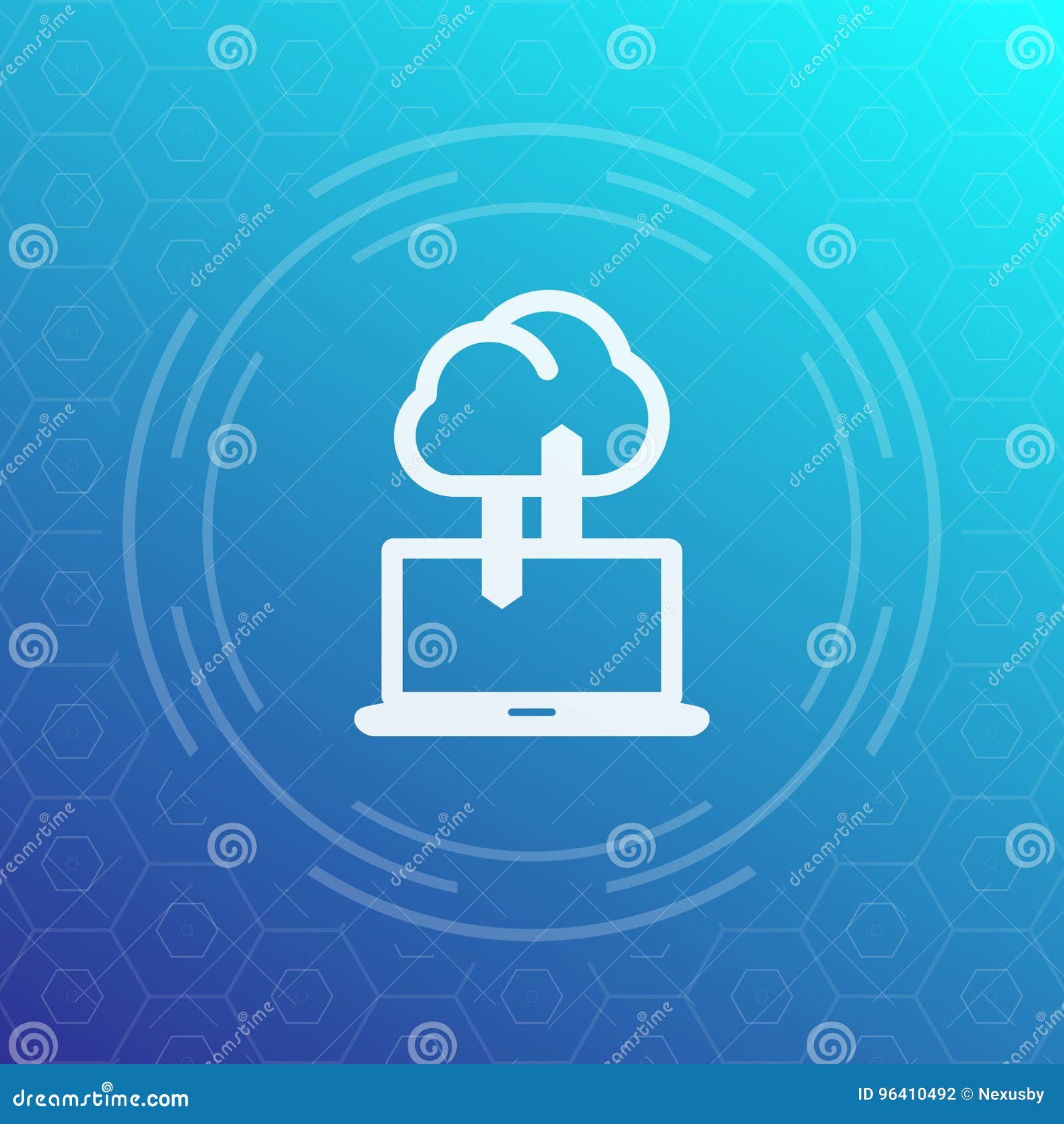 Sync with Cloud Icon, Data Upload, Synchronization Stock Vector - Illustration of remote, backup ...
