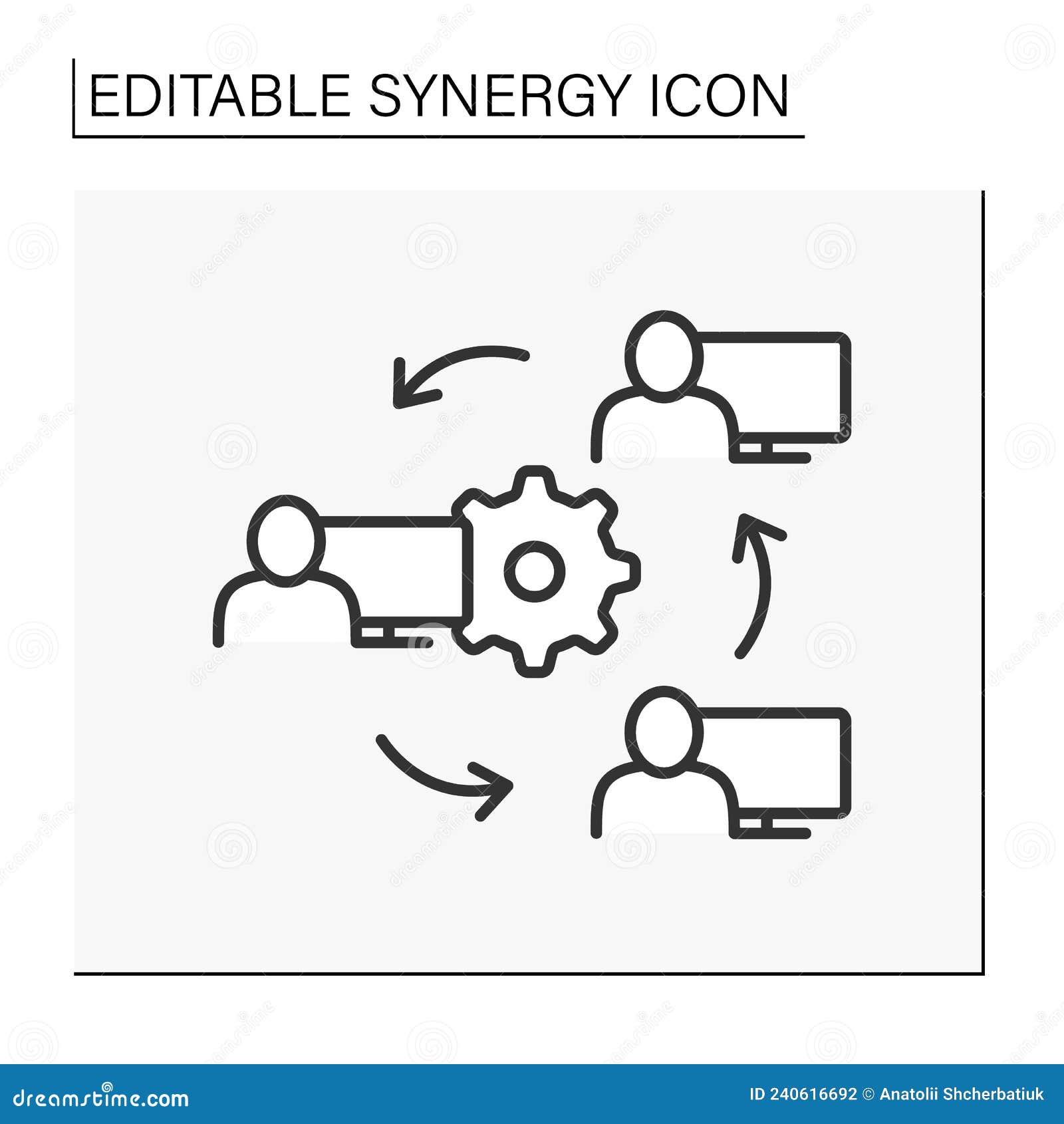 Sync devices line icon stock vector. Illustration of business - 240616692