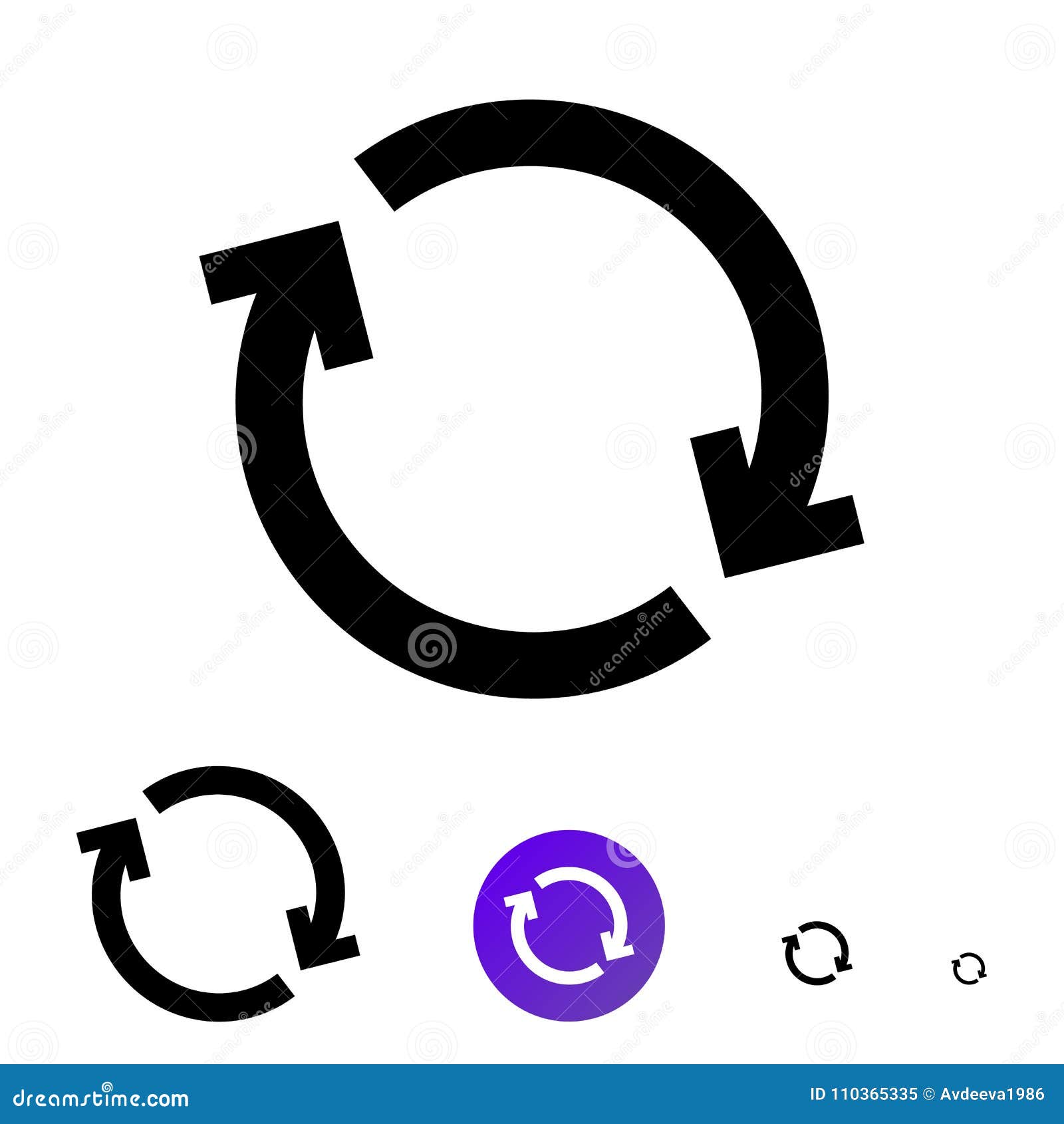 Sync Icon. Vector Line Icon with the Image of Circular Arrows Stock ...