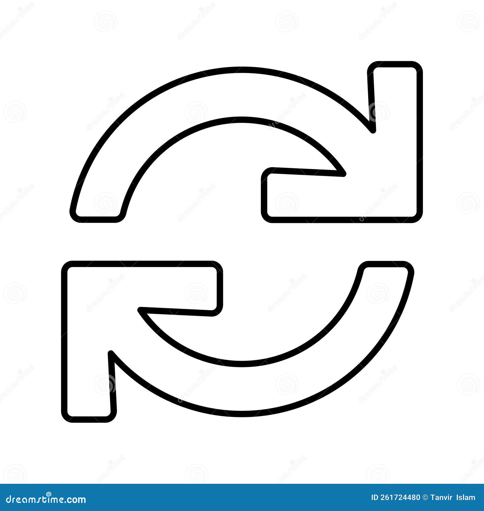 Sync Icon in Line Style stock vector. Illustration of thin - 261724480