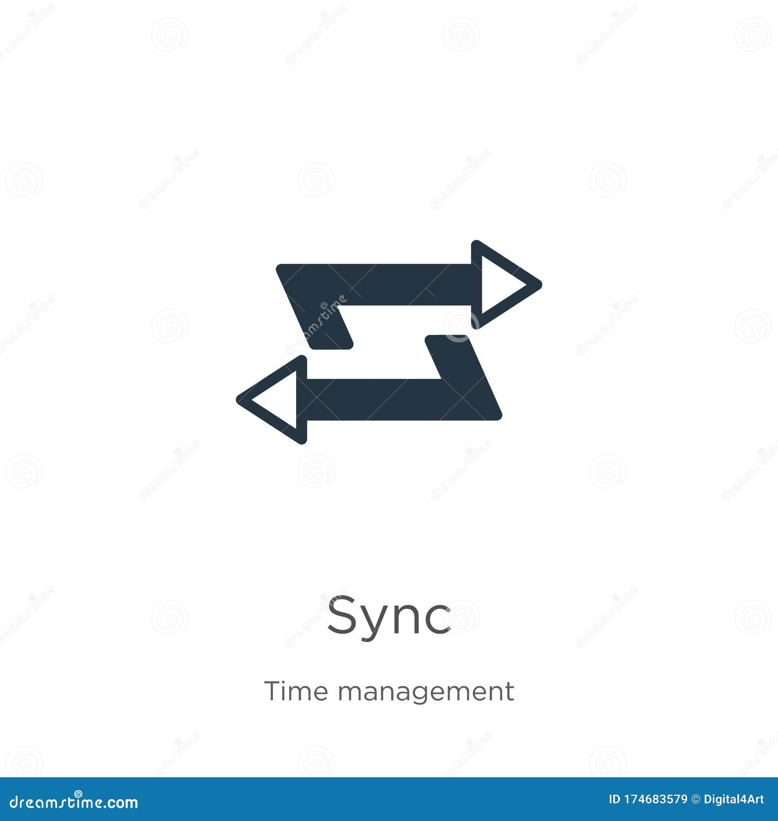 Sync Icon Vector. Trendy Flat Sync Icon from Time Management Collection ...