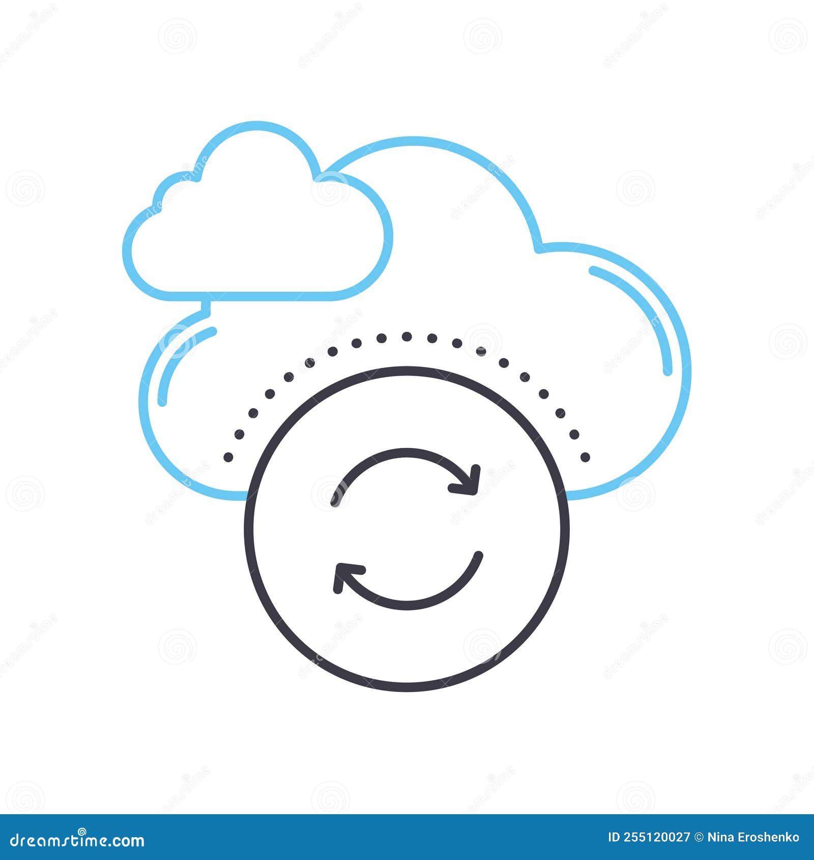 Sync Line Icon, Outline Symbol, Vector Illustration, Concept Sign Stock ...