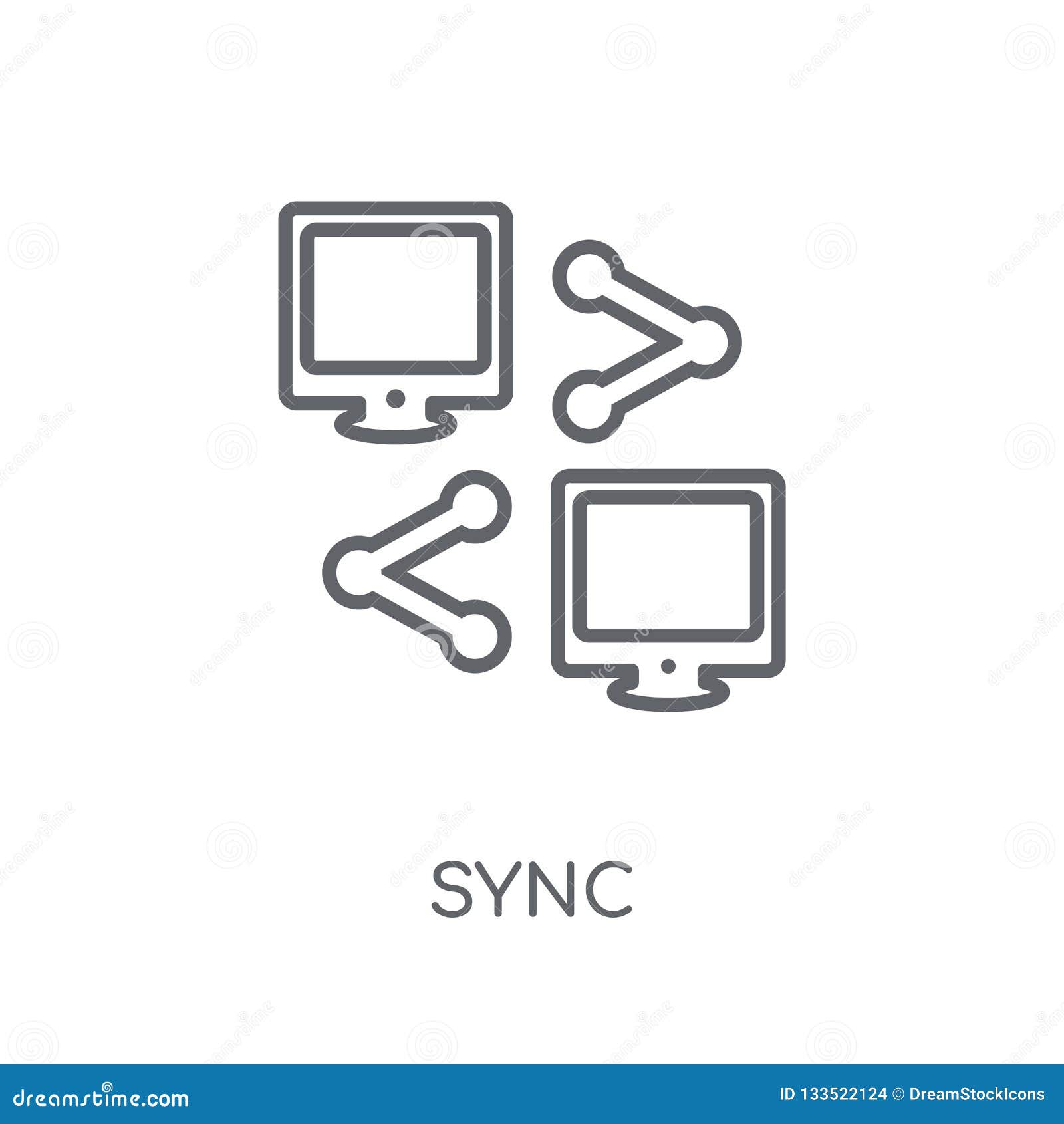 Sync Linear Icon. Modern Outline Sync Logo Concept on White Back Stock ...