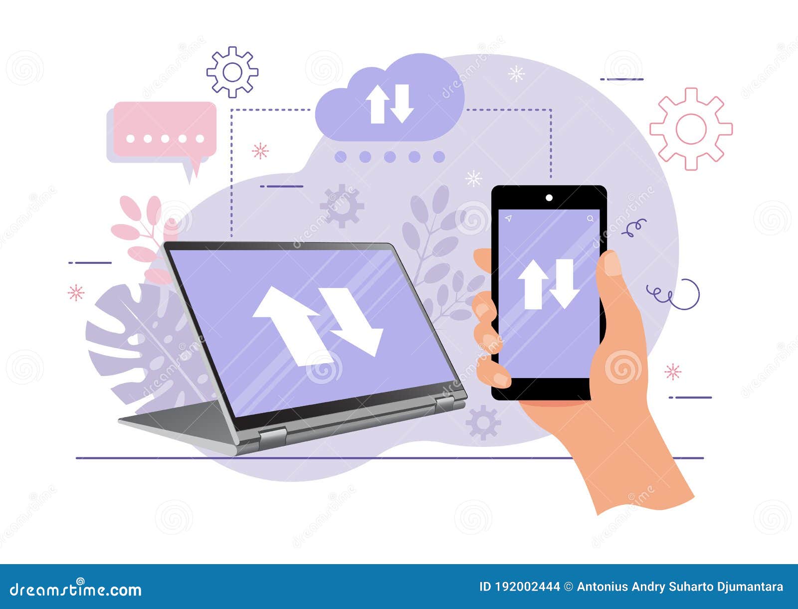 In sync media stock vector. Illustration of technology - 192002444