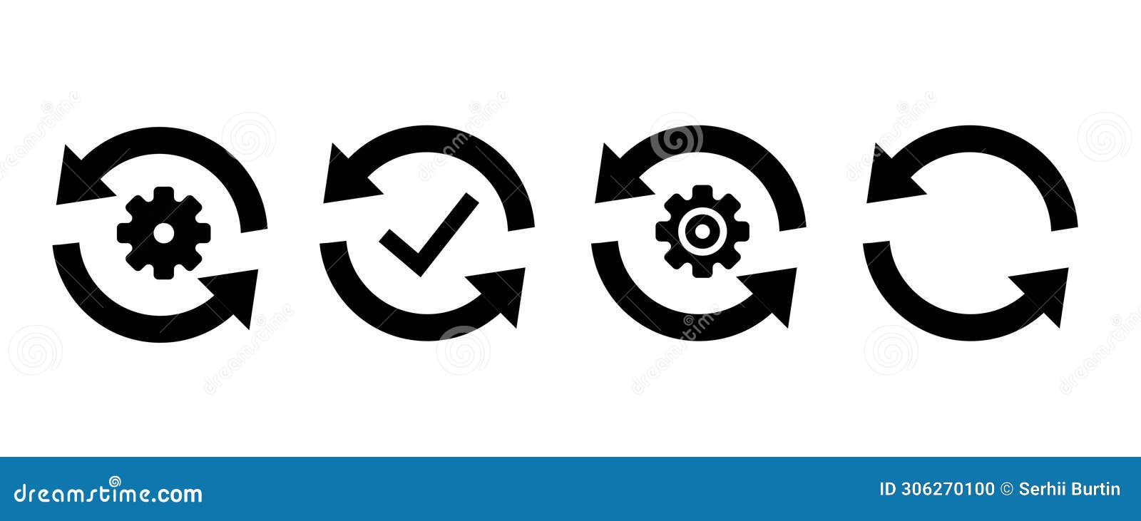 Sync Process Icon Set. Sync Processing Icons. Circle Arrow with Gear ...