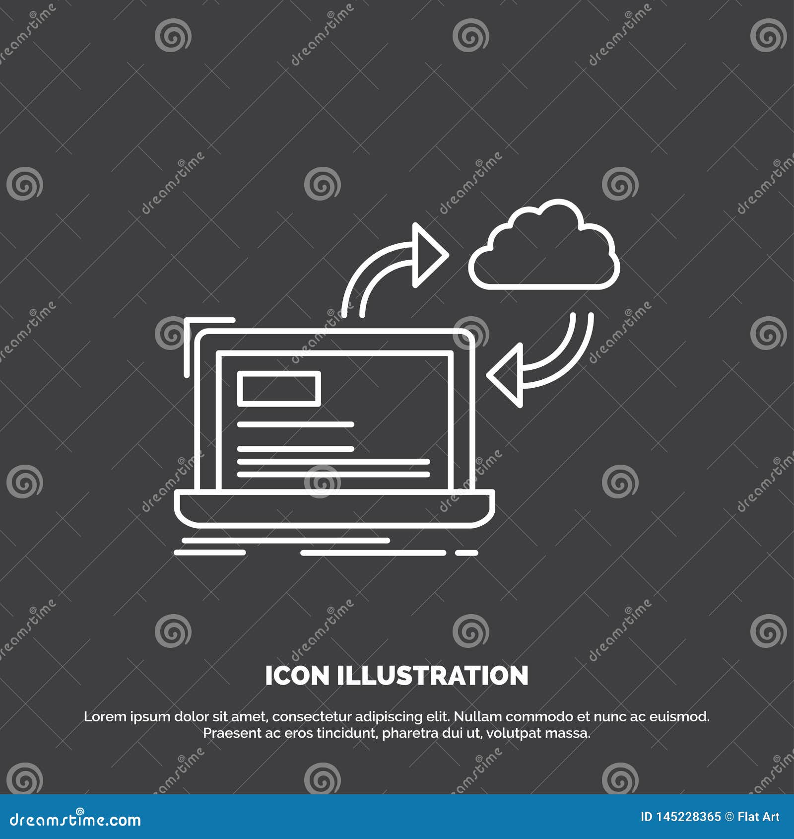 Sync, Processing, Data, Dashboard, Arrows Icon. Line Vector Symbol for UI and UX, Website or ...