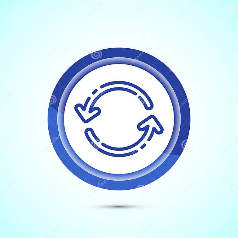 Sync Processing Icon Design, Synchronization or Reset Icon, Reload Sign, Blue Color Button ...