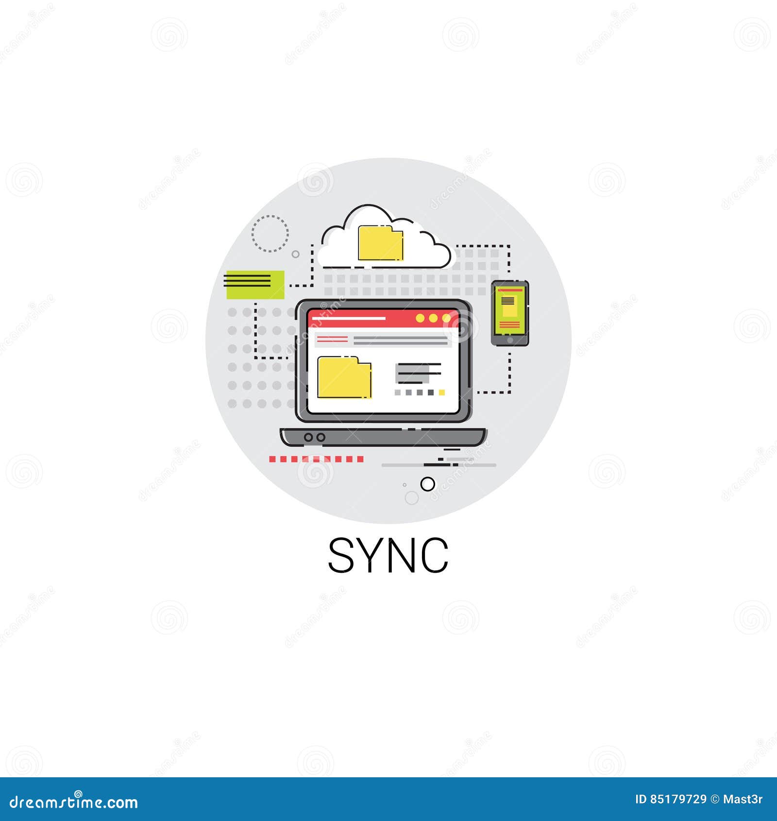 Sync Synchronize Internet Cloud Technology Icon Stock Vector ...