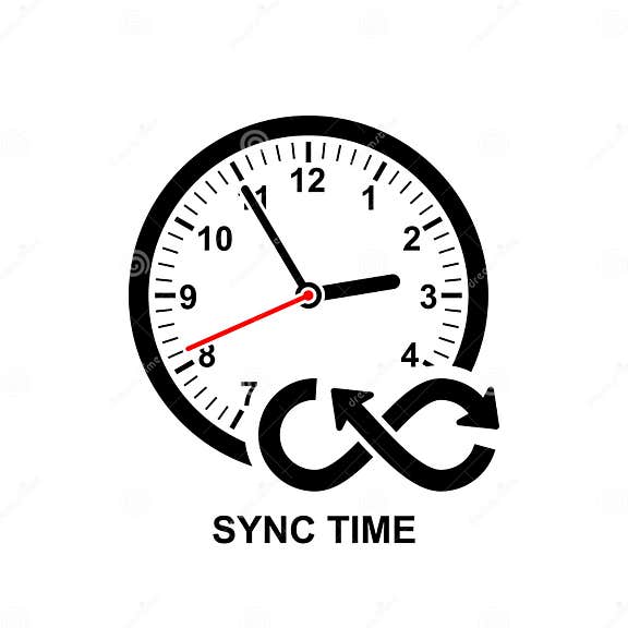 Sync Time Icon. Update Time Icon Isolated on Background Stock Vector ...
