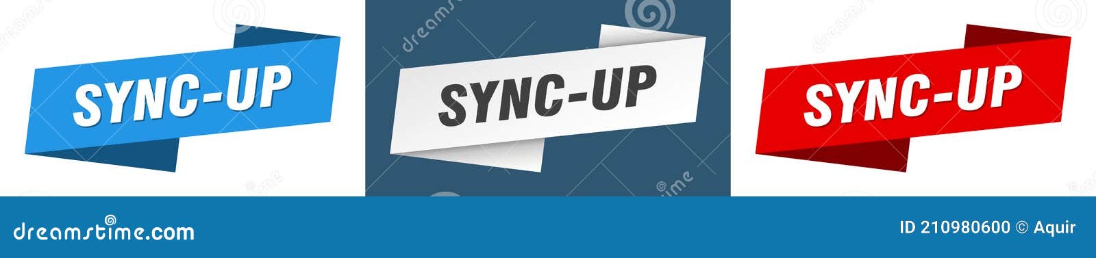 Sync-up Banner. Sync-up Ribbon Label Sign Set Stock Vector ...