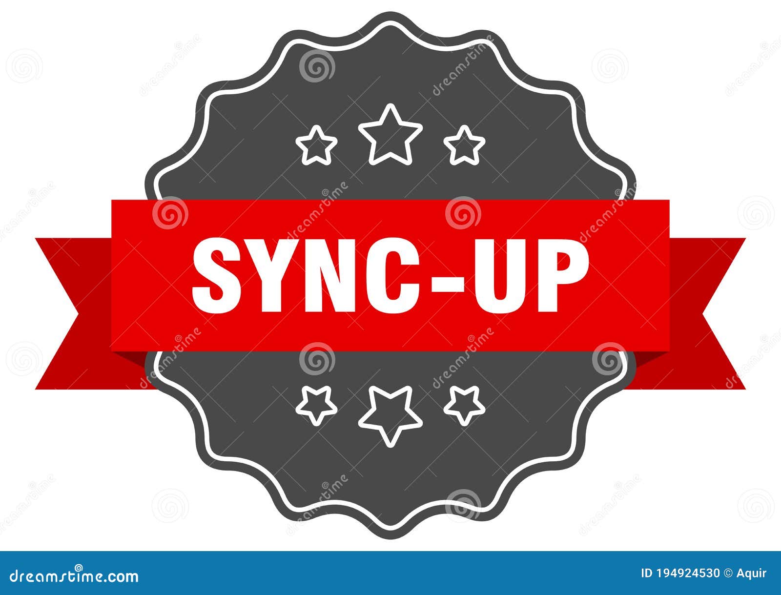 Sync-up label stock vector. Illustration of label, band - 194924530