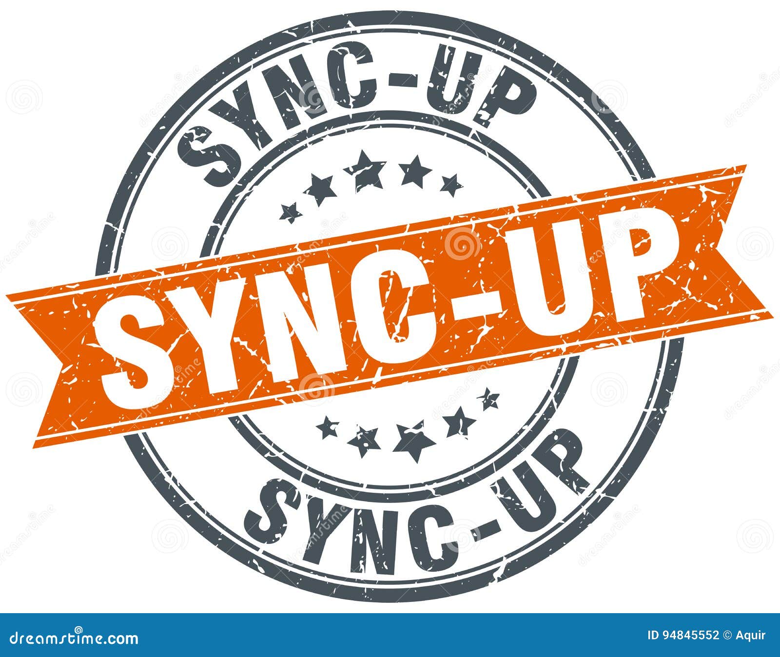 Sync-up round grunge stamp stock vector. Illustration of scratched ...