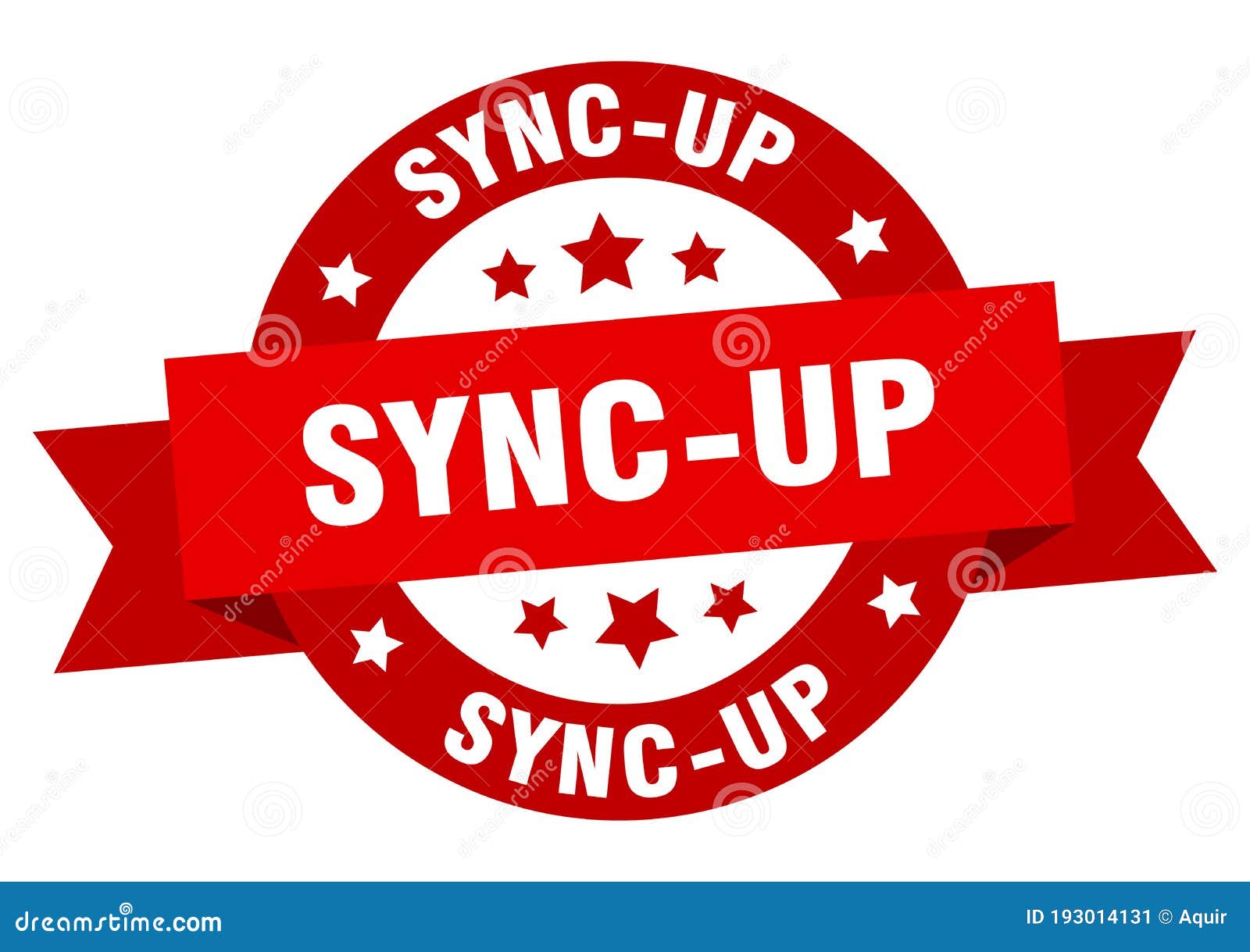 Sync-up Round Ribbon Isolated Label. Sync-up Sign Stock Vector ...