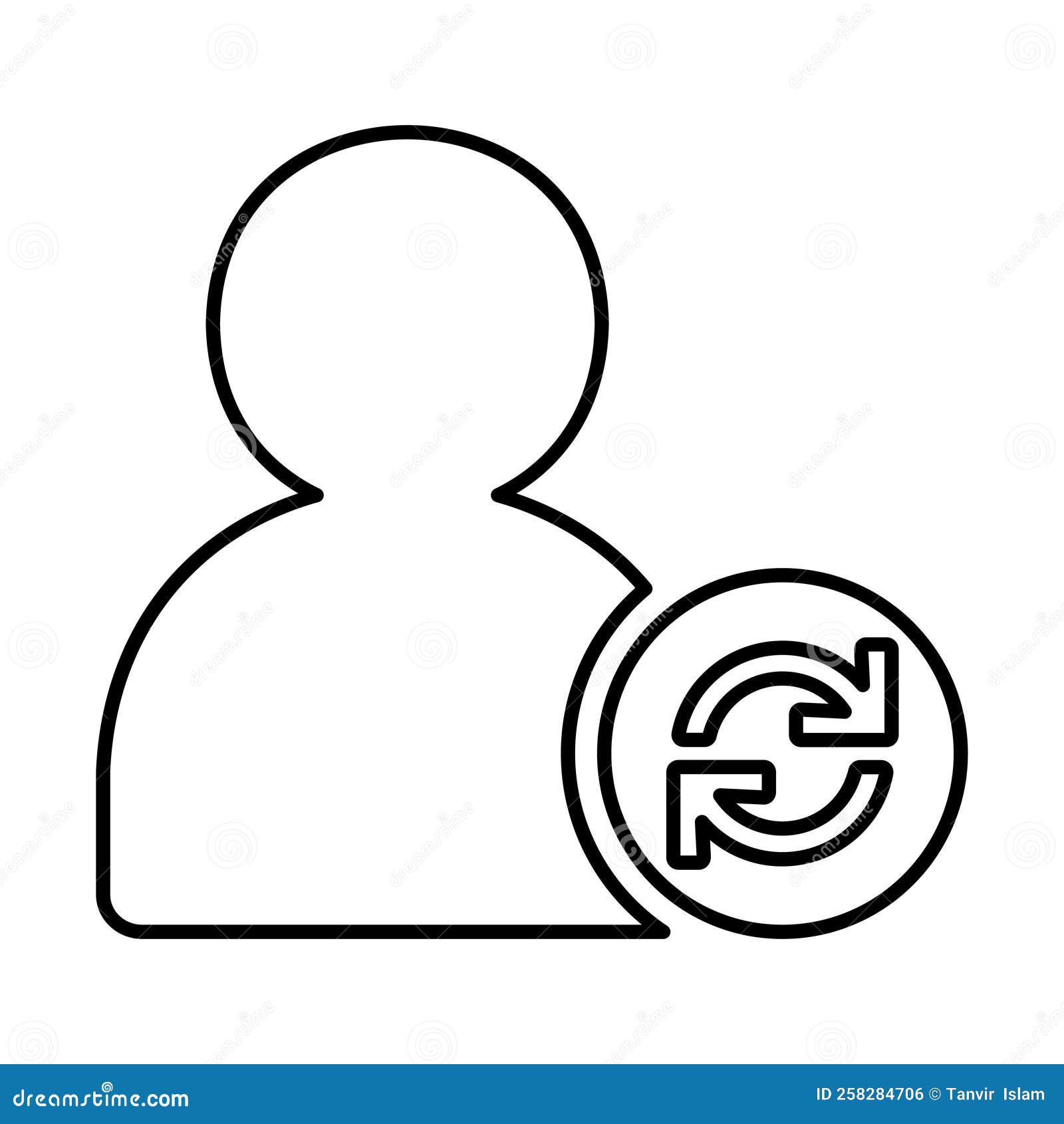 Sync User Icon stock vector. Illustration of designed - 258284706