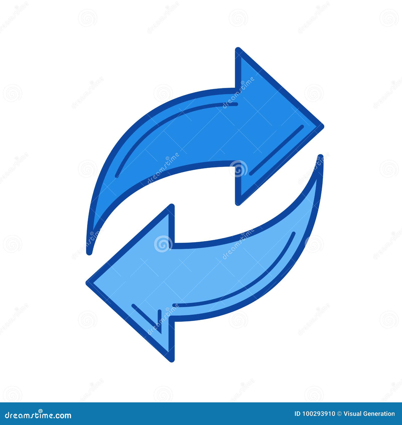 Synch data line icon. stock vector. Illustration of reload - 100293910