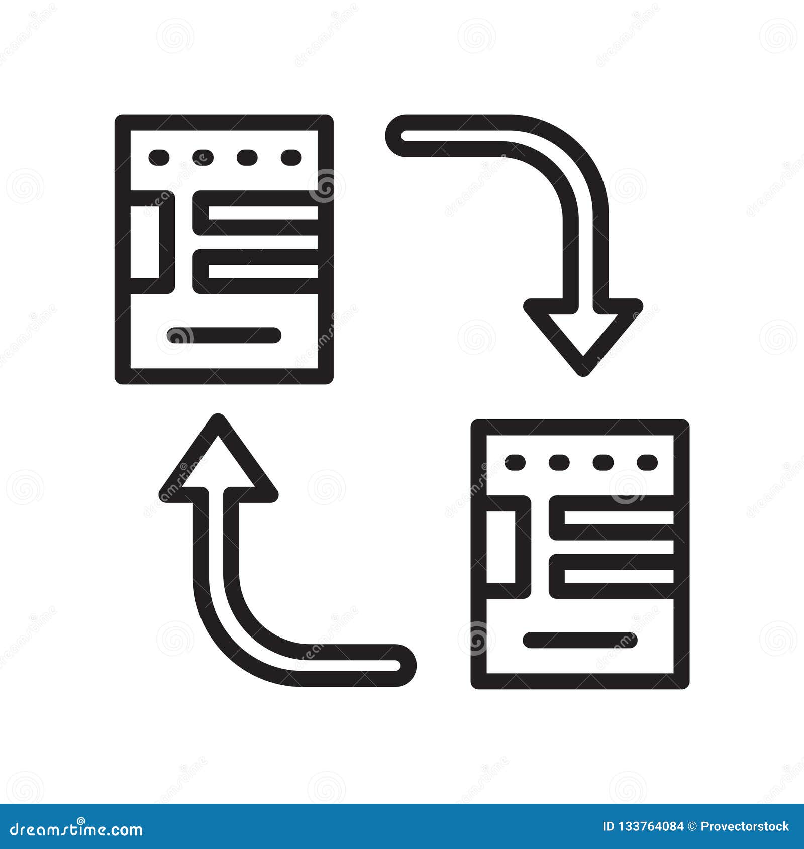 Synchronisation Vector Icon On White Background. Flat Vector ...
