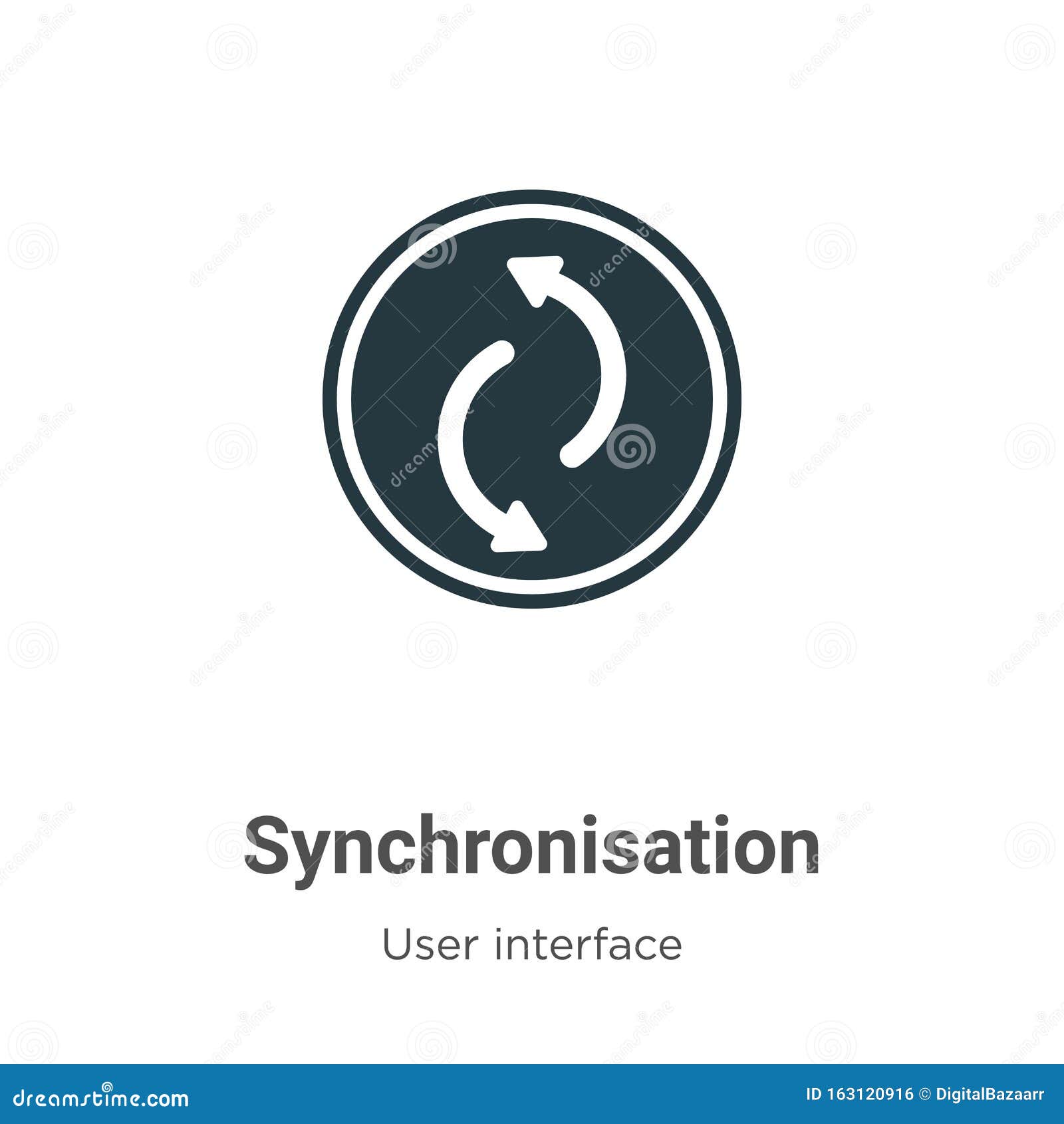 Synchronisation Vector Icon on White Background. Flat Vector ...